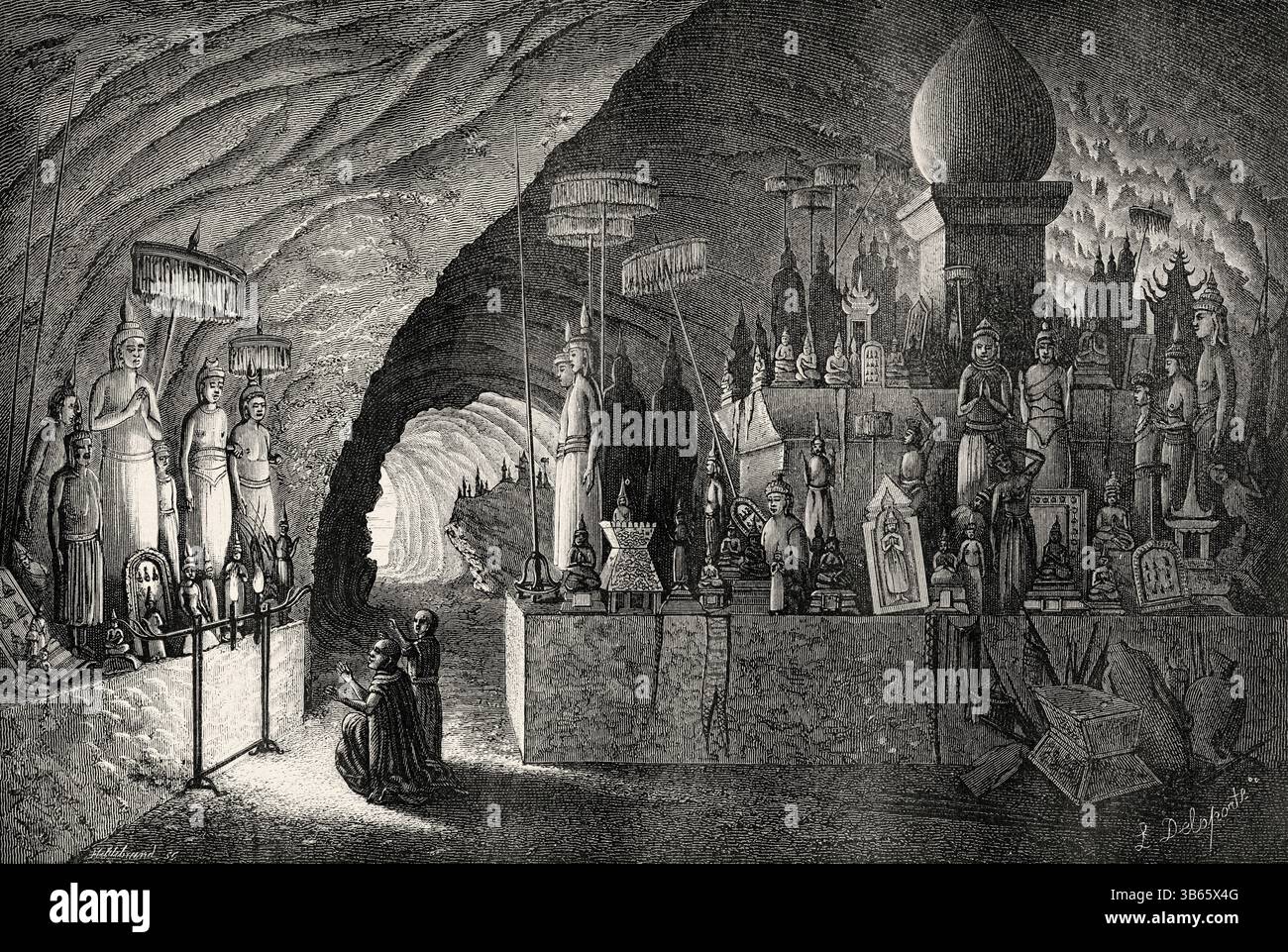 Sanctuary of the Pak Ou cave, Luang Prabang, Laos. Indochina Peninsula ...