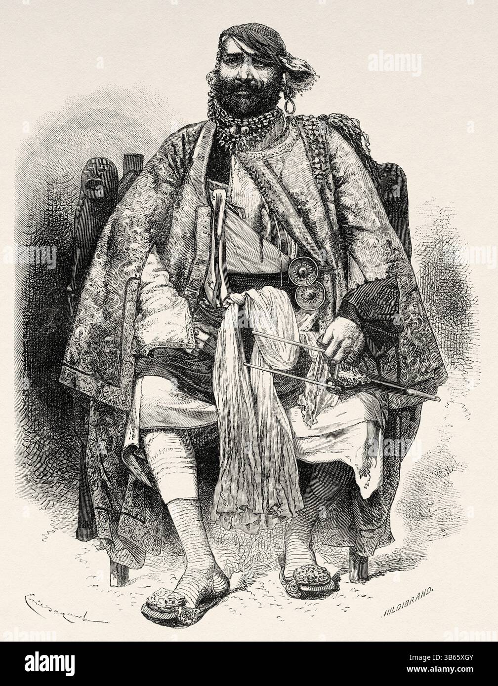 Portrait of Rana Bhagwant Singh (1823 - 1873) Jat ruler of Dholpur ...