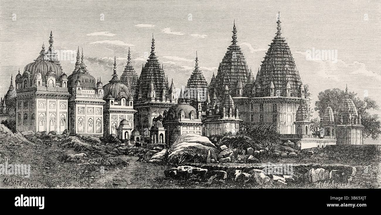 Necropolis or royal tombs of the Rajahs of Jhansi. Uttar Pradesh. India ...