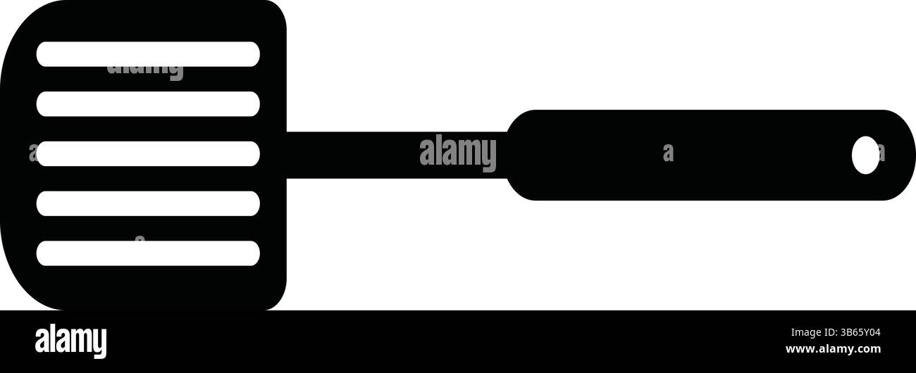 Cooking spatula icon – black silhouette of kitchen utensil for flipping ...