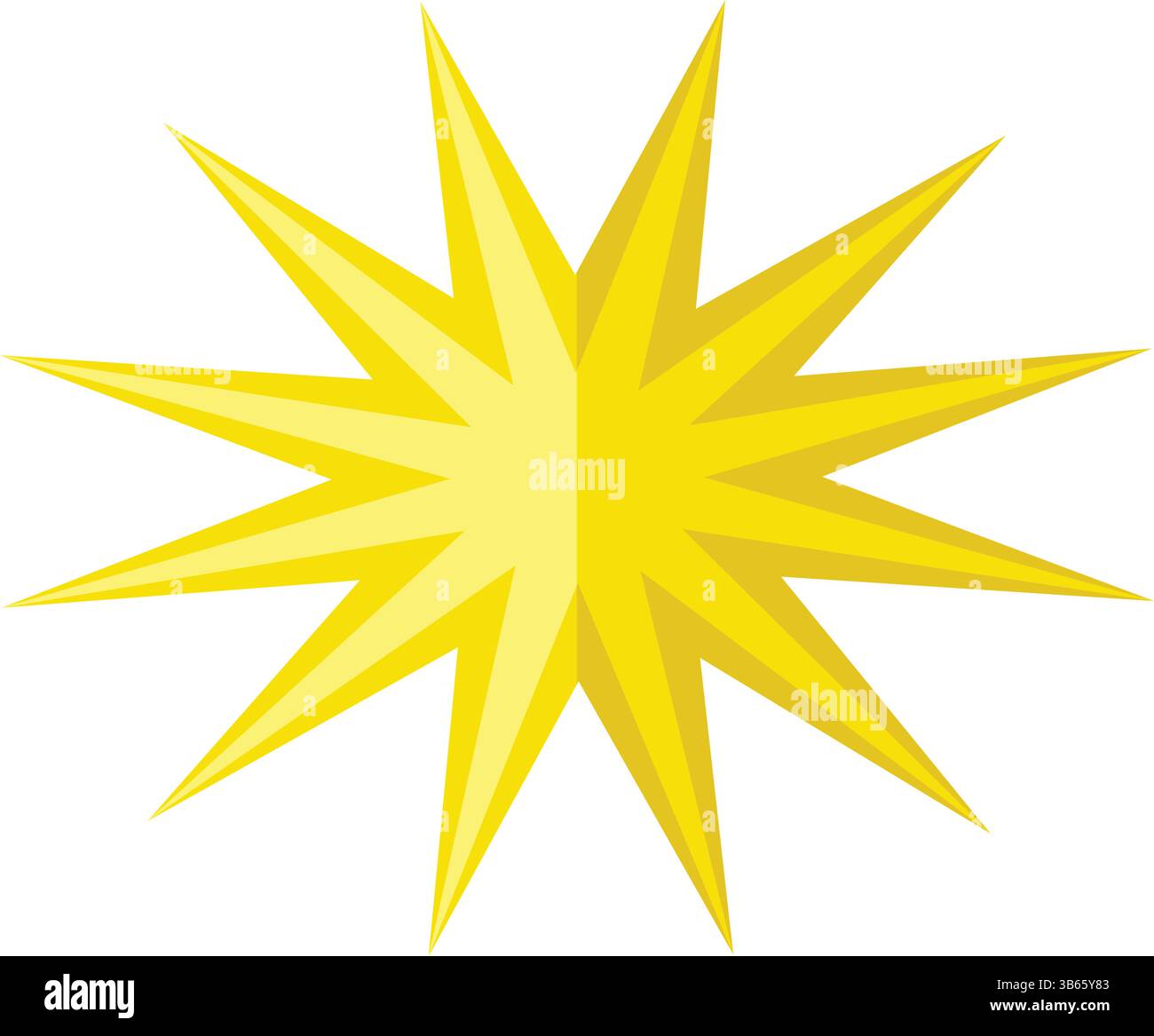 Bright Yellow Sunburst Icon – Radiant Spiky Sun Symbol Vector Stock ...
