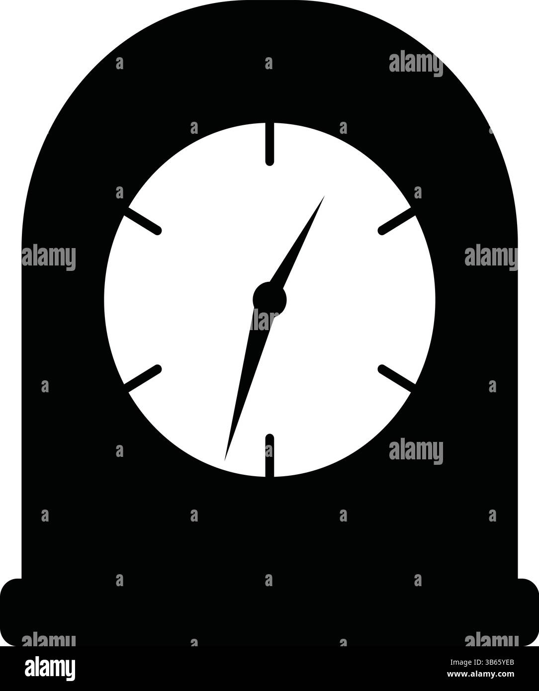 Silhouette of analog clock icon with minute and hour hand Stock Vector ...