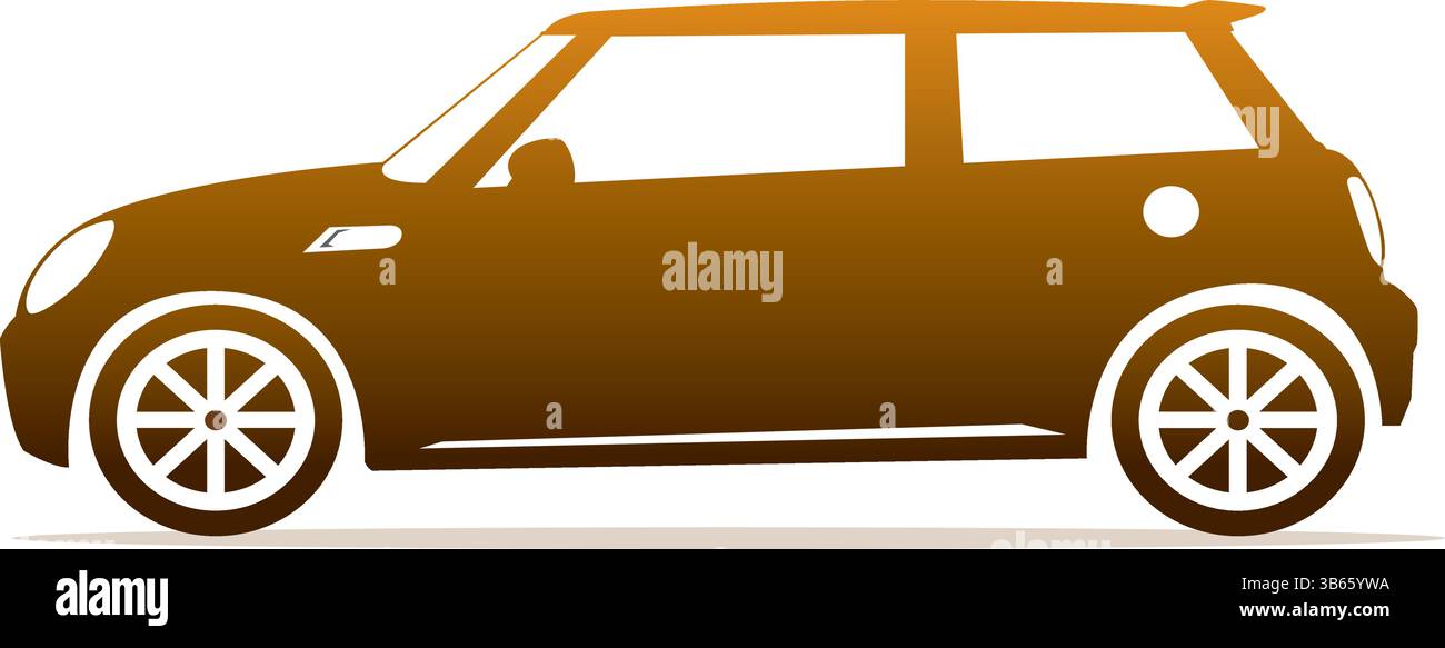 Orange mini car Stock Vector Images - Alamy