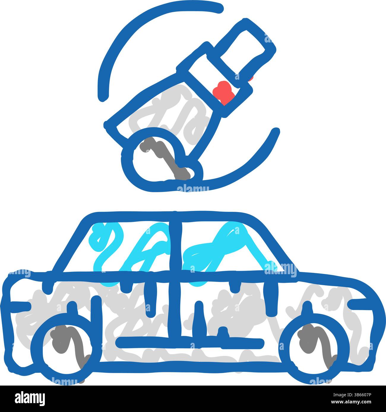 sanding of car icon doodle illustration Stock Vector Image & Art - Alamy