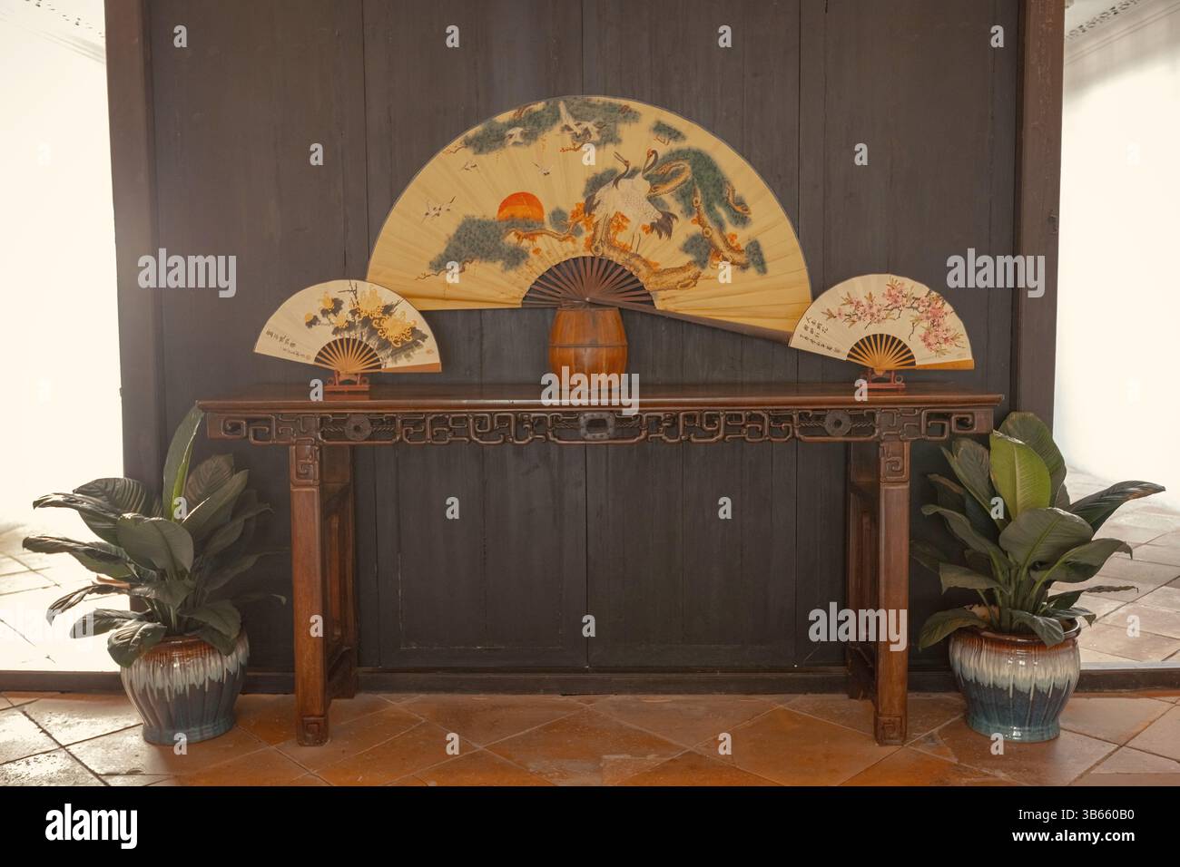 Traditional chinese fans decoration of the Mandarin's house in Macau ...