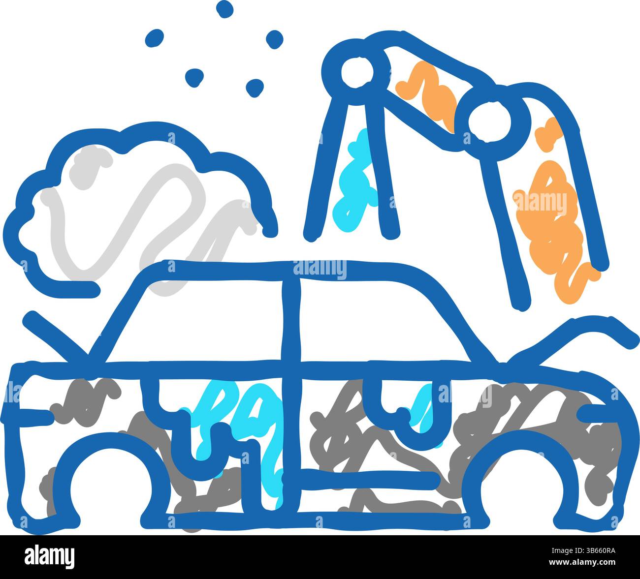 factory auto paint job icon doodle illustration Stock Vector Image ...