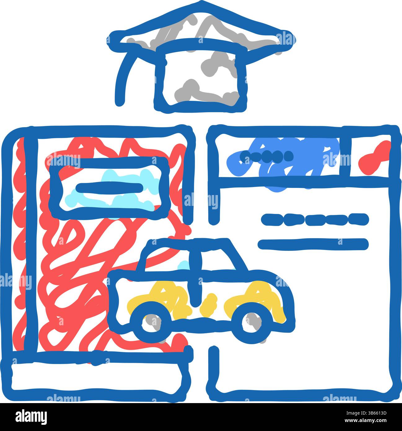 driving educational materials icon doodle illustration Stock Vector ...