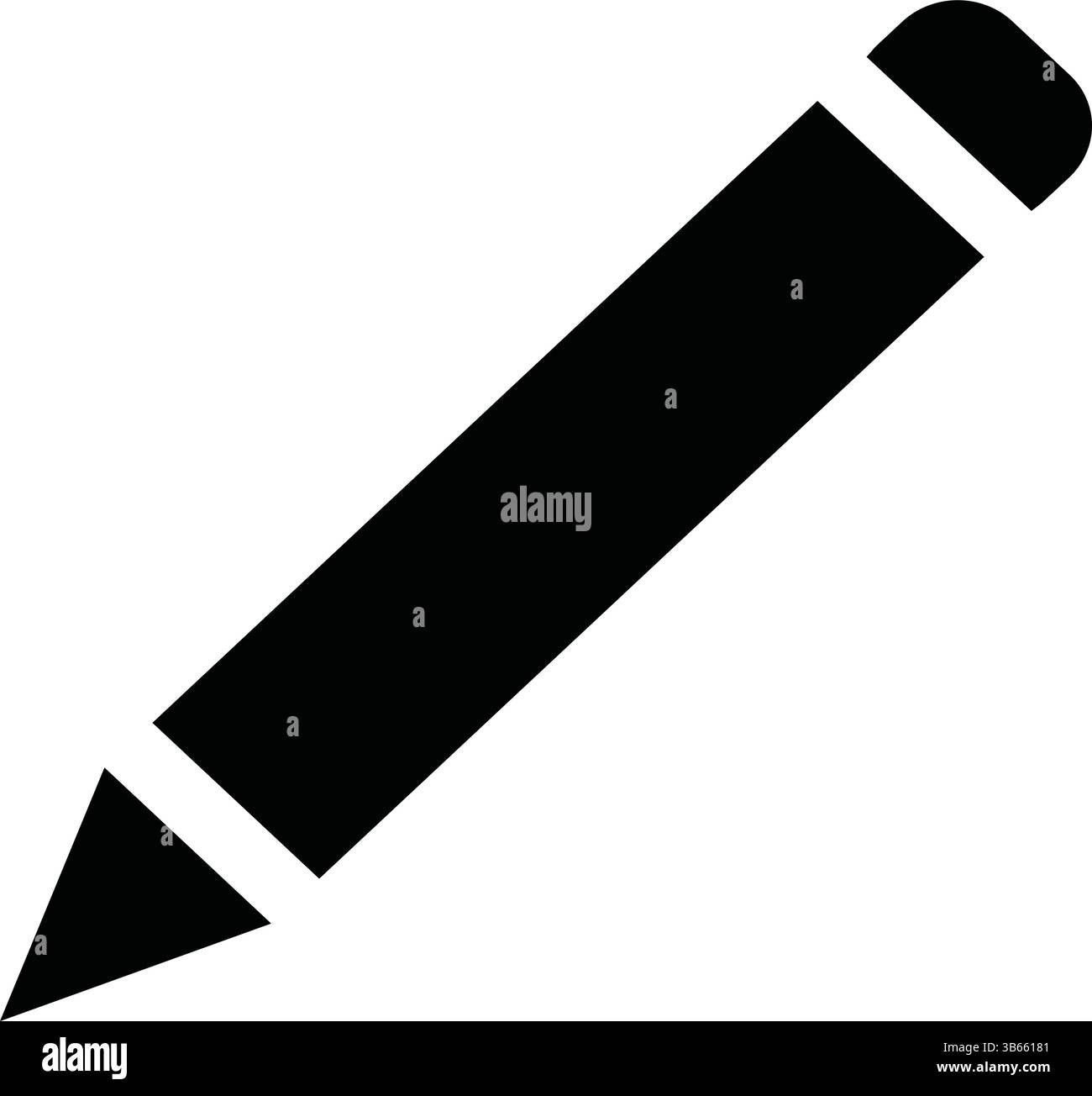 Black Silhouette of Pencil - Vector Writing Tool Icon for Education and ...