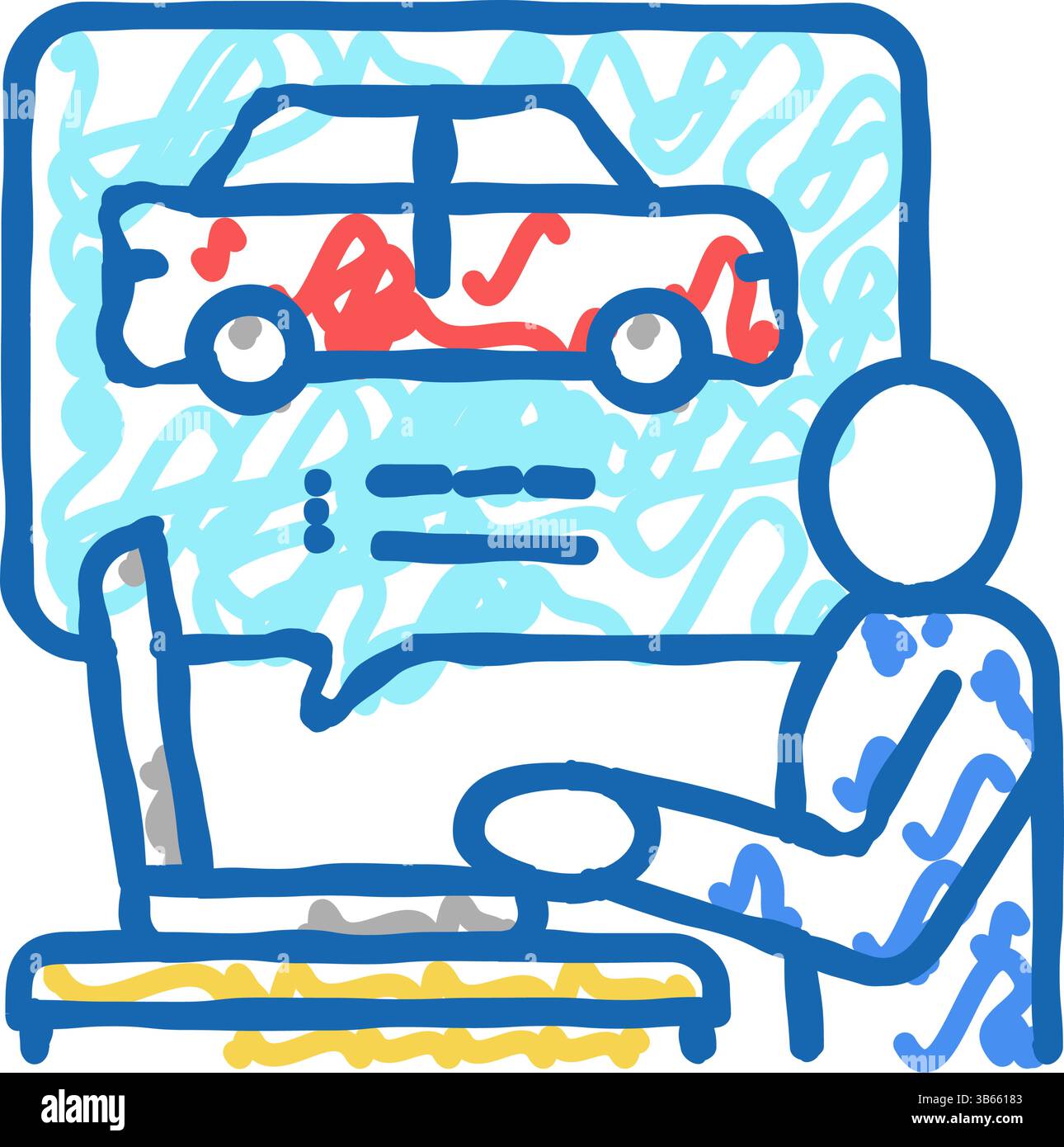 driving test preparation icon doodle illustration Stock Vector Image ...