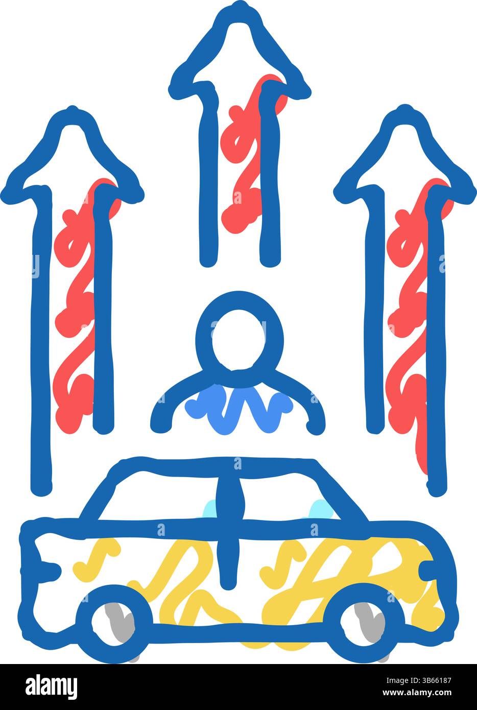 mature driver improvement course icon doodle illustration Stock Vector ...