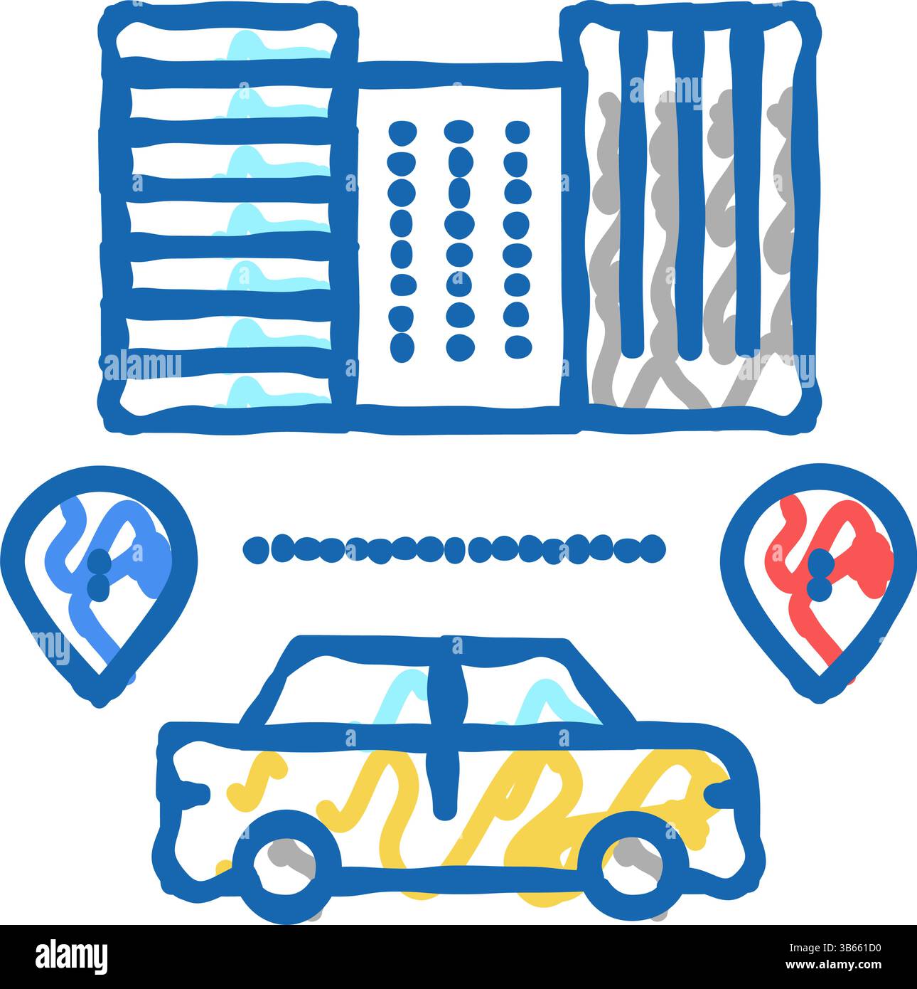 routes driving school icon doodle illustration Stock Vector Image & Art ...