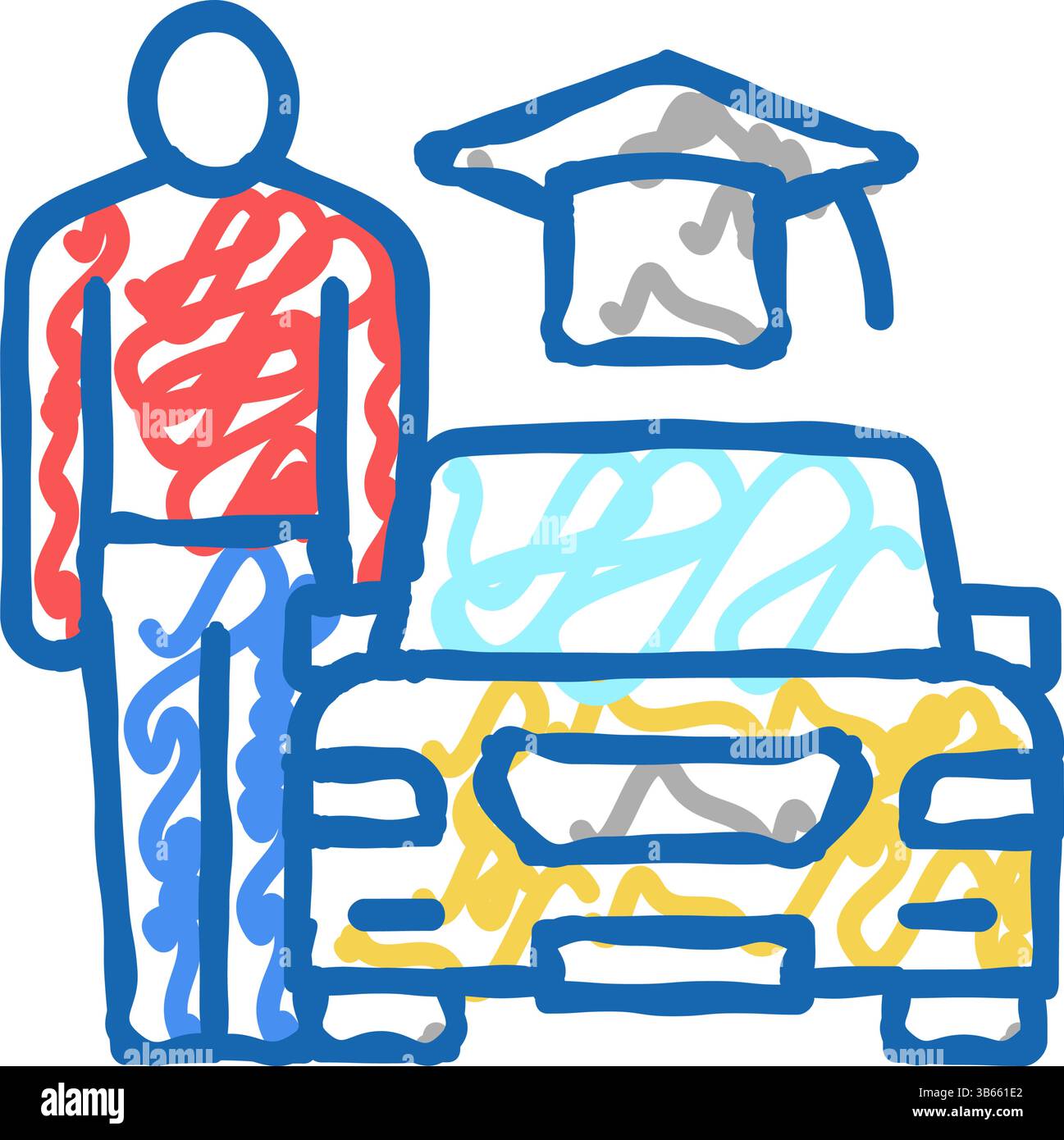 driving lessons for adults icon doodle illustration Stock Vector Image ...