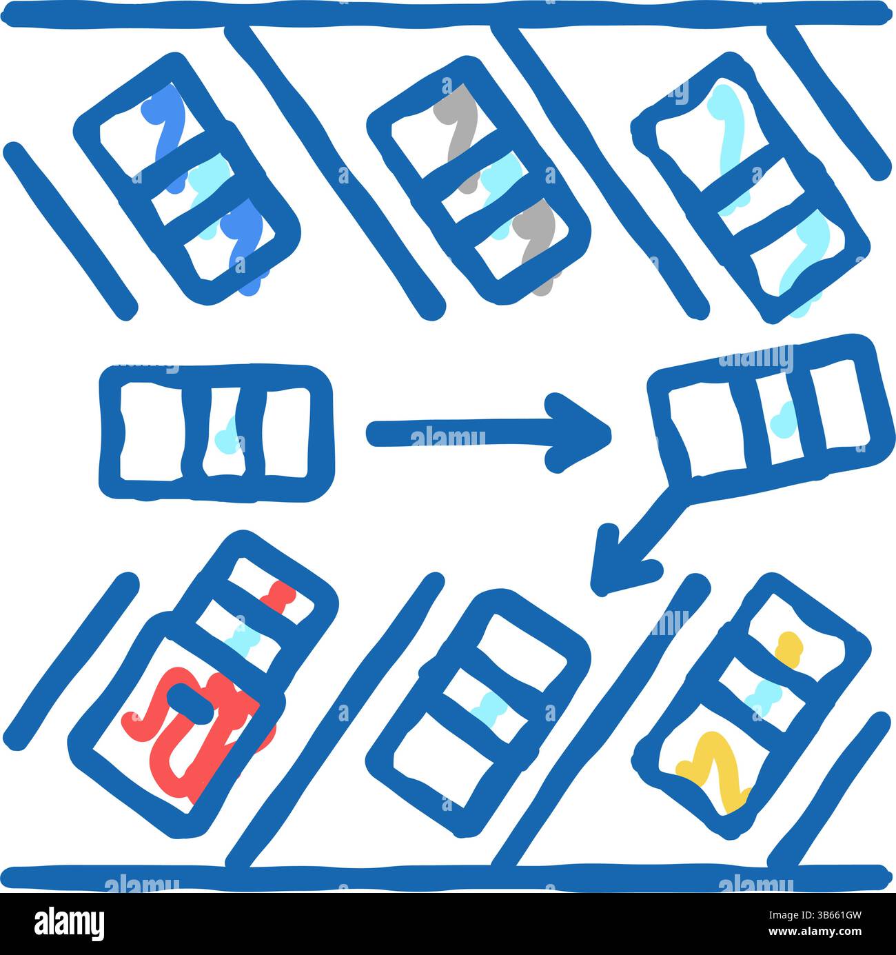 diagonal parking icon doodle illustration Stock Vector Image & Art - Alamy