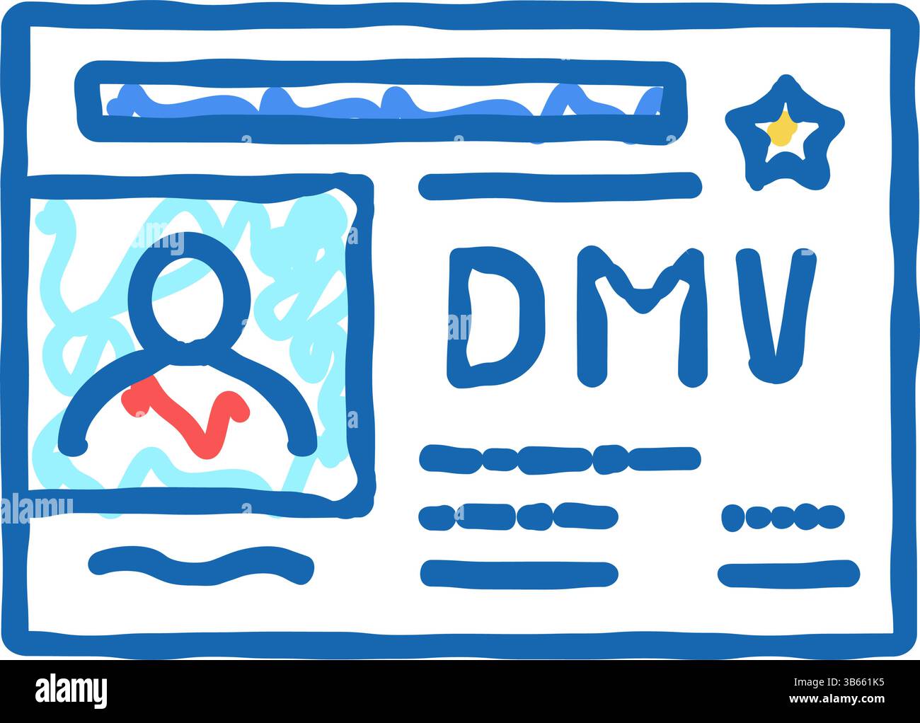 dmv driver license requirements icon doodle illustration Stock Vector ...