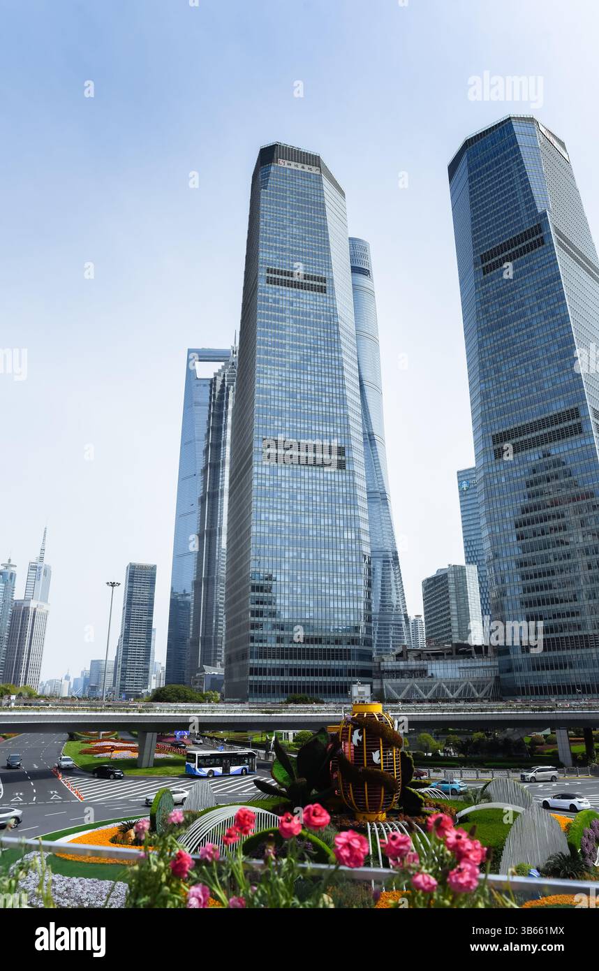 Shanghai, China - 1 April 2025: Modern skyscrapers including Shanghai ...