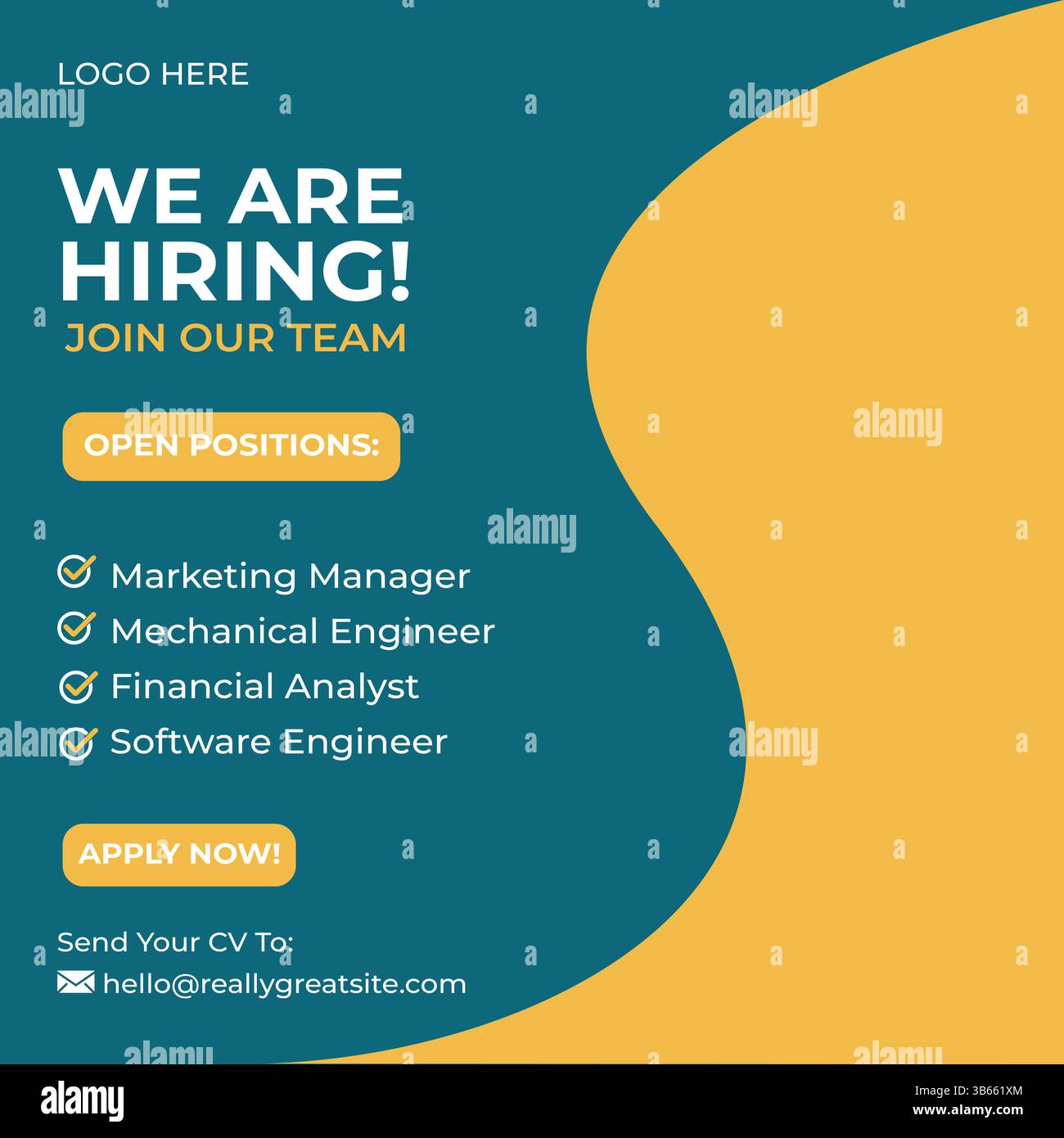 we are hiring linkedin post template design Stock Vector Image & Art ...