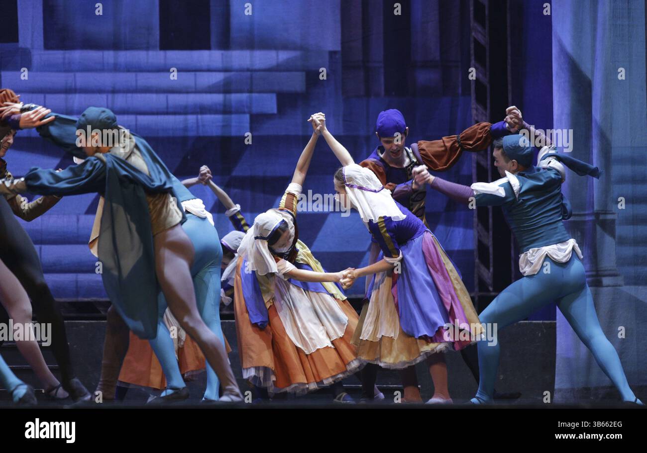 Sofia, Bulgaria - November 24, 2016: Artists of Moscow City Ballet are performing Romeo and ...
