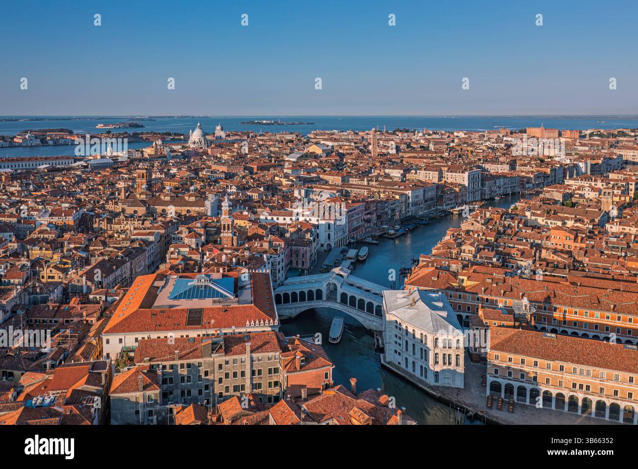 Amazing aerial view of the iconic and unique Ponte Rialto or Rialto ...
