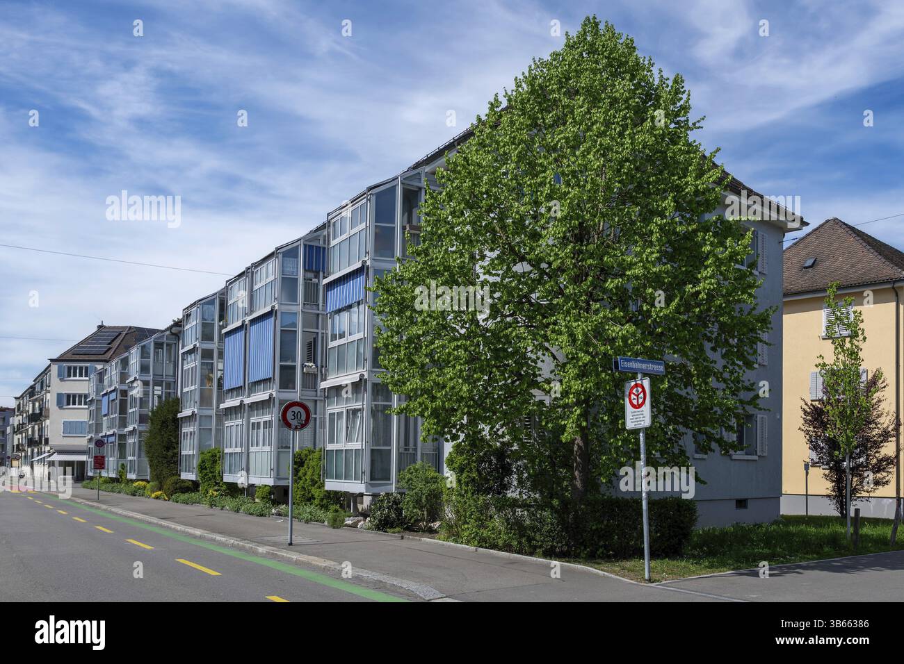 Residential neighbourhood Apartment blocks Stock Photo - Alamy