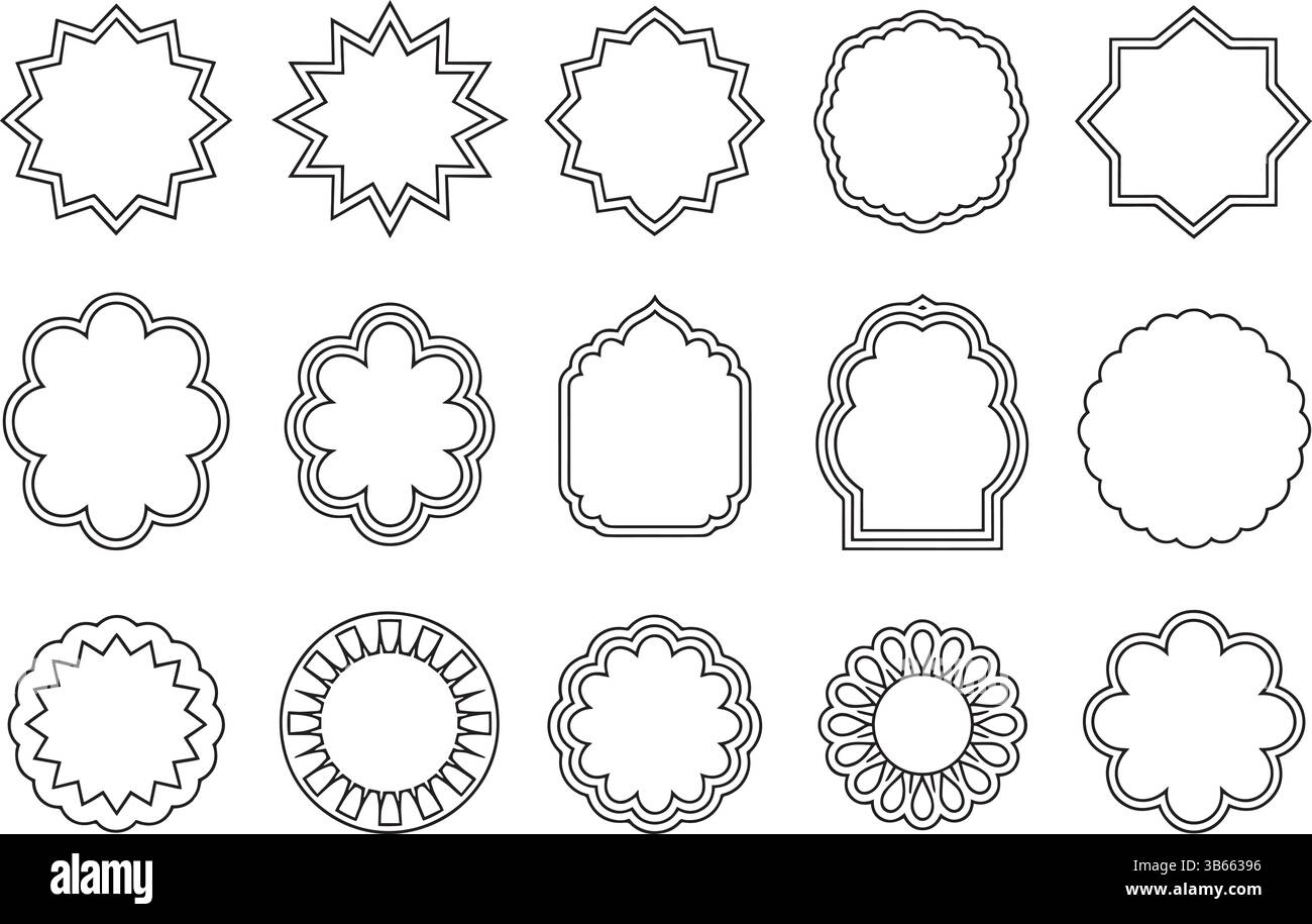 Decorative Frame Icon Set – Elegant Borders and Design Elements Stock ...