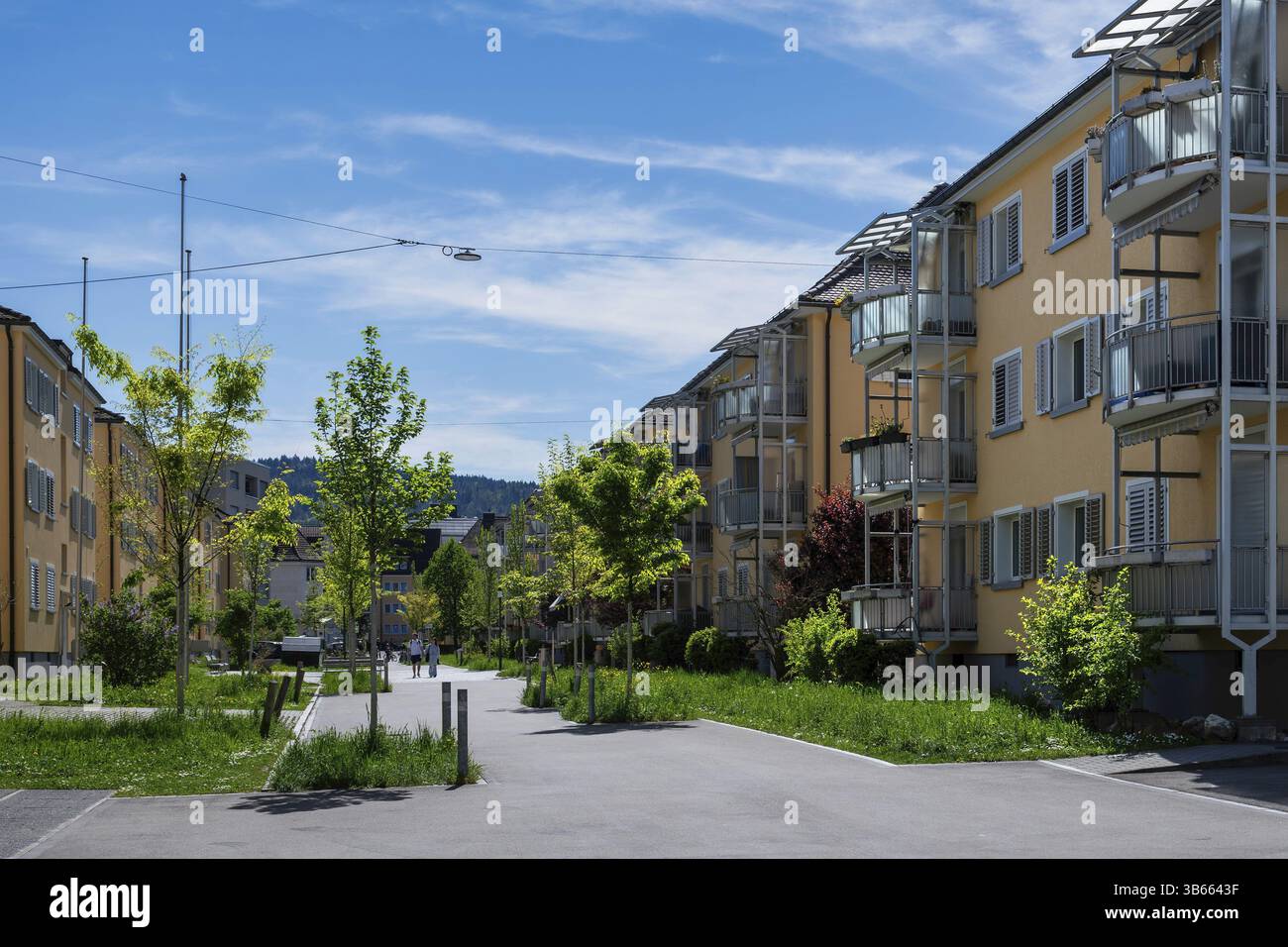 Residential neighbourhood Apartment blocks Stock Photo - Alamy