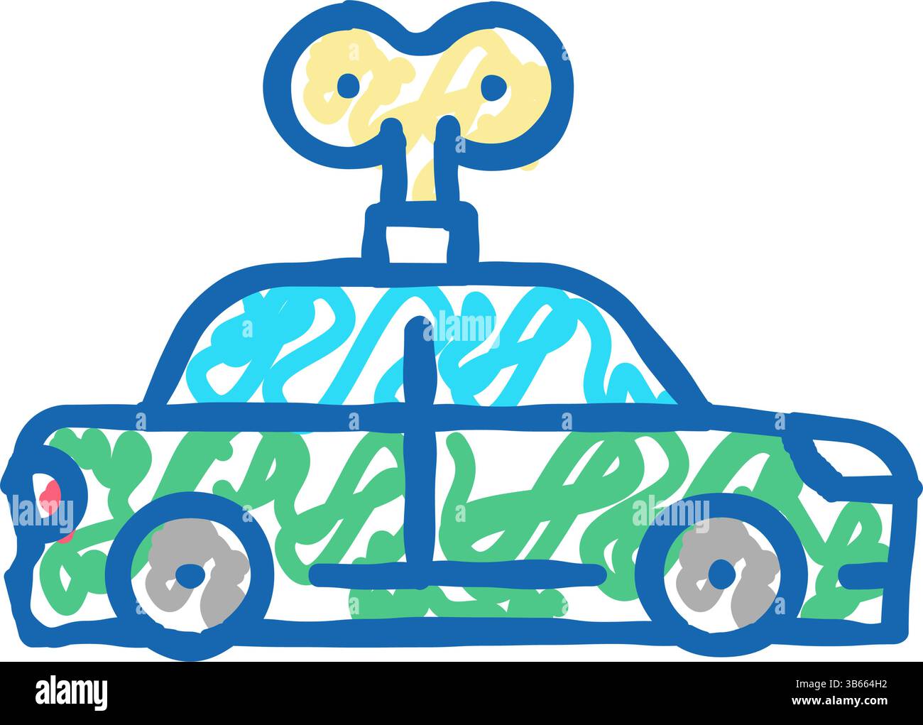car toy kindergarten icon doodle illustration Stock Vector Image & Art ...