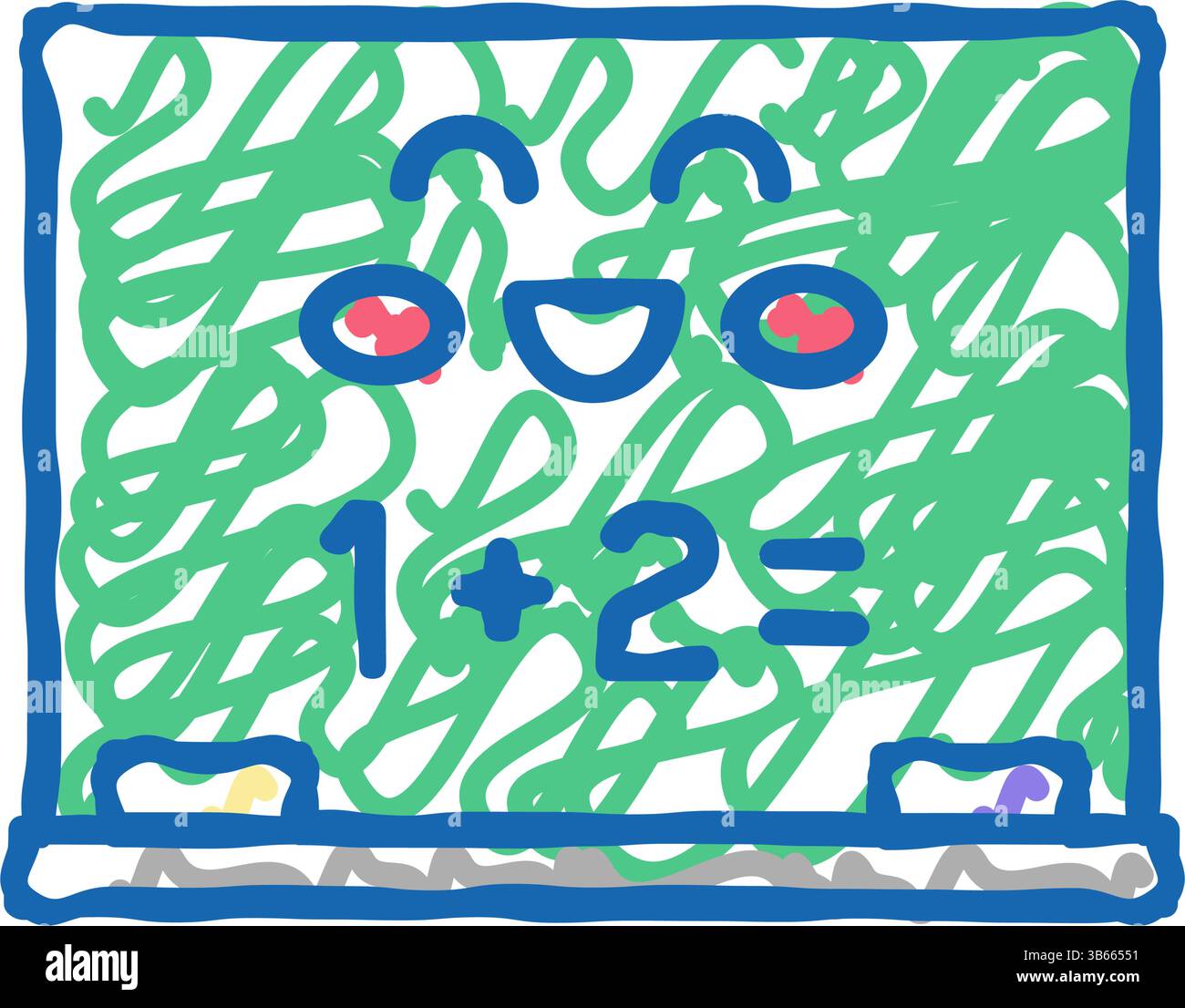 mathematics lesson kindergarten icon doodle illustration Stock Vector ...