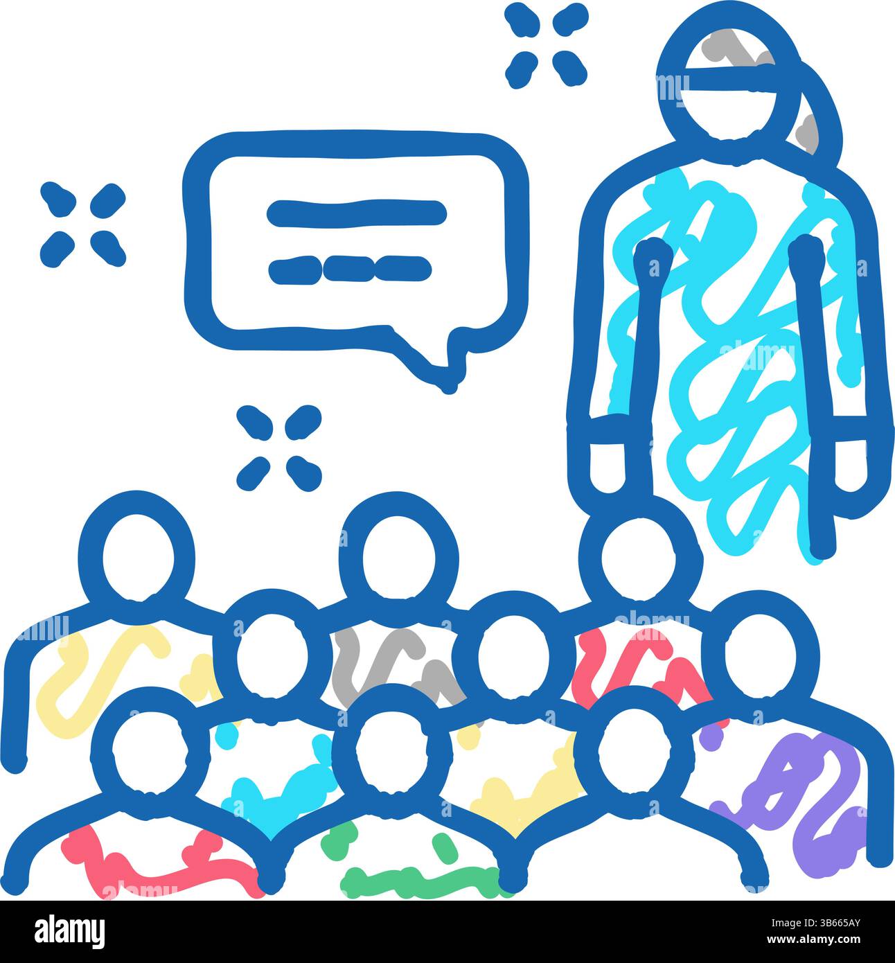 parent-teacher meeting kindergarten icon doodle illustration Stock ...