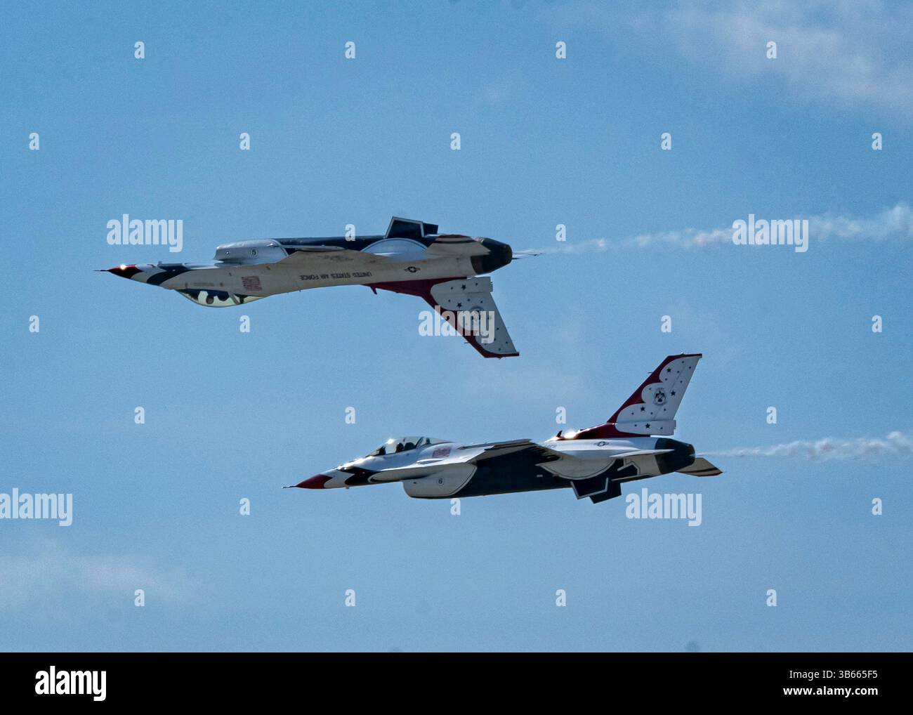 The U.S. Air Force Thunderbirds perform a maneuver during the Wings ...