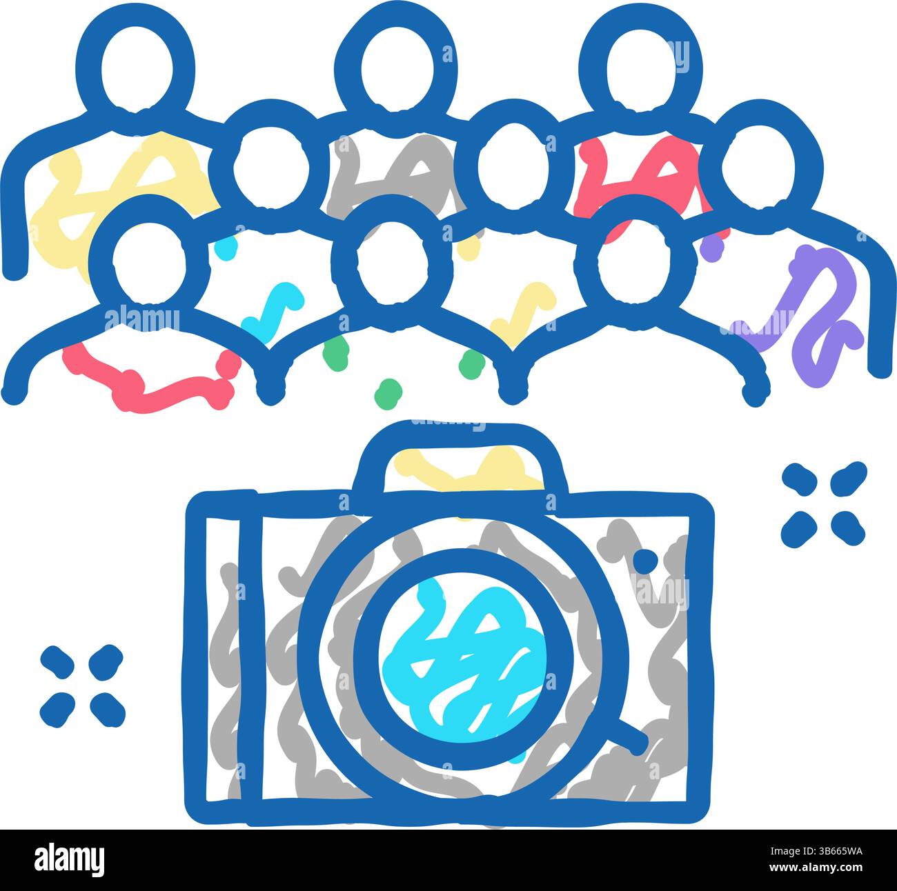 collective photography kindergarten icon doodle illustration Stock ...