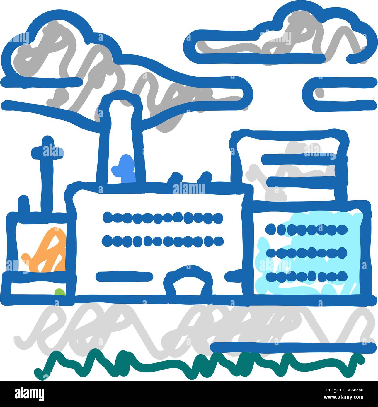 industrial metropolis icon doodle illustration Stock Vector Image & Art ...