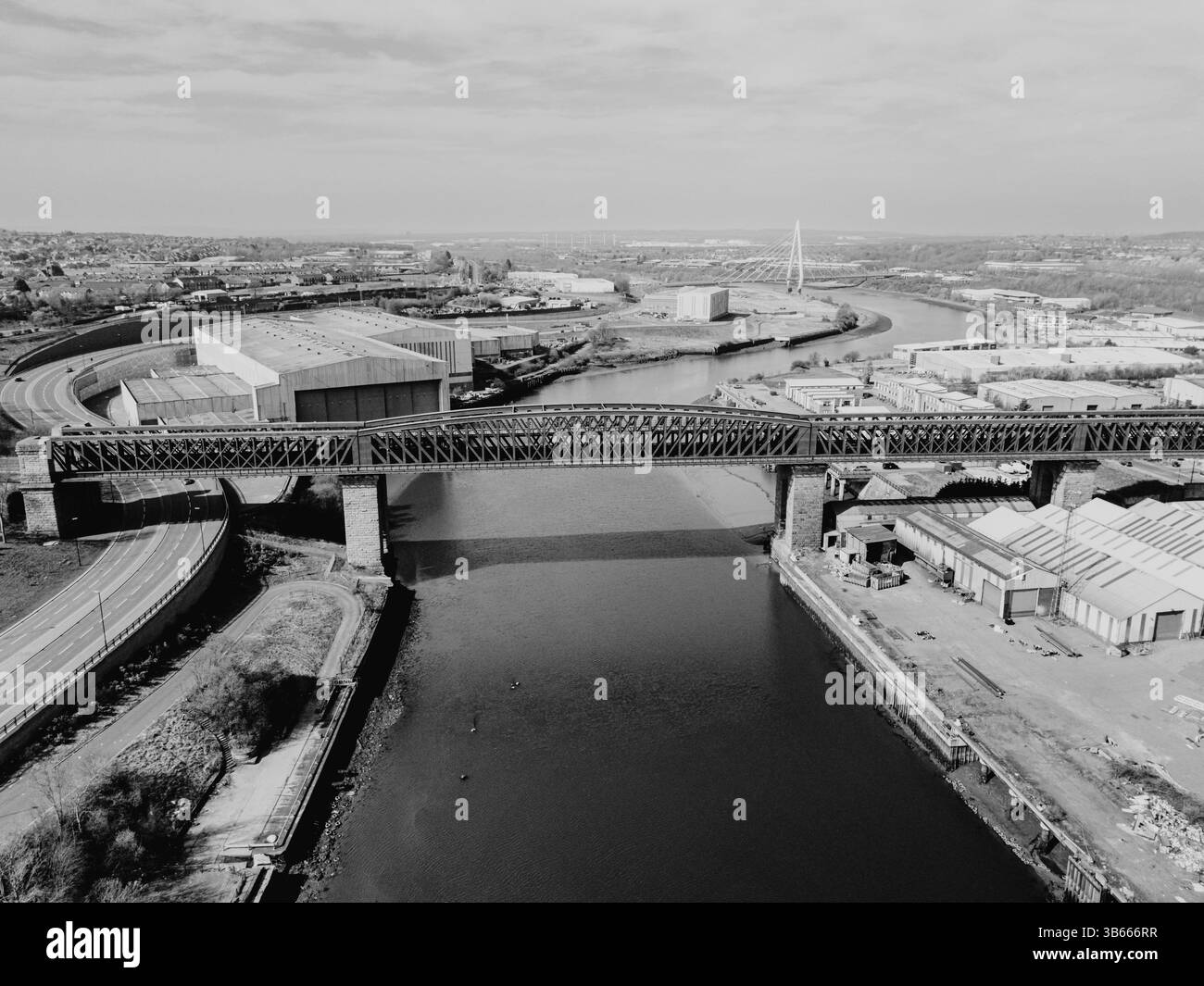 Sunderland UK: 12th April 2025: Queen Alexandra Bridge over the River ...