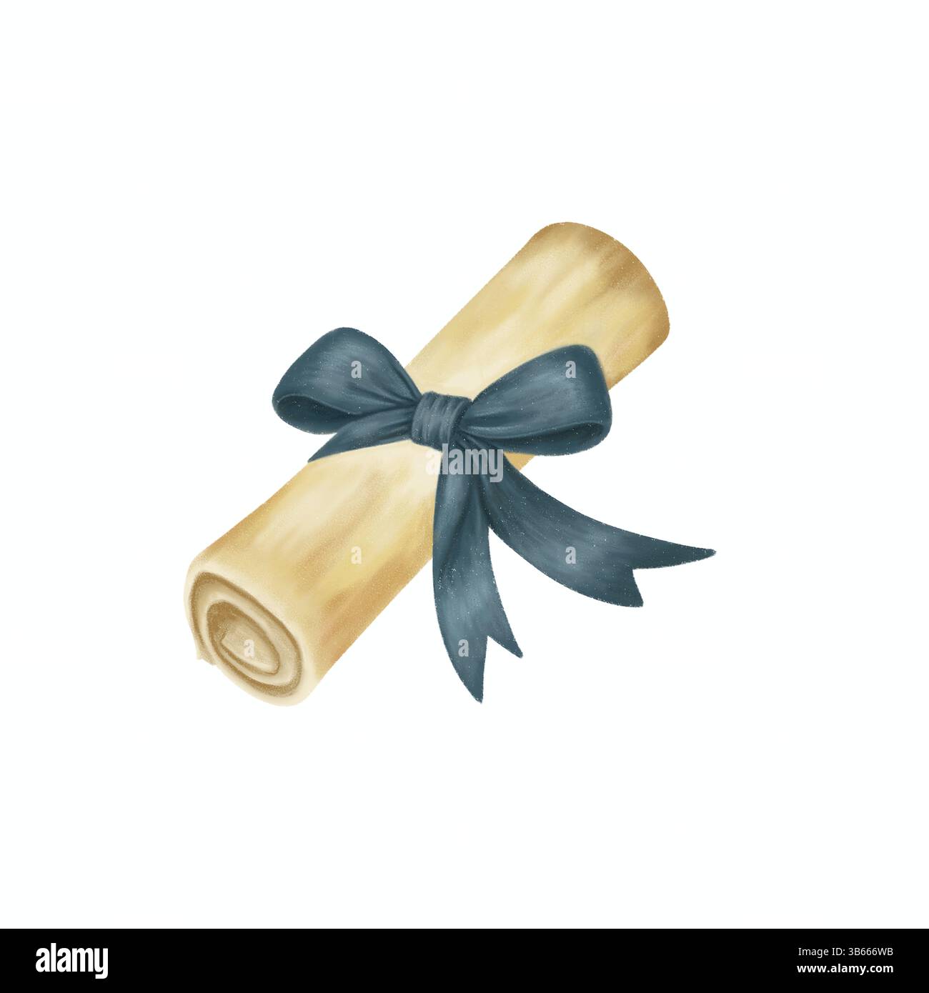 old scroll paper with ribbon illustration. Graduation element for ...