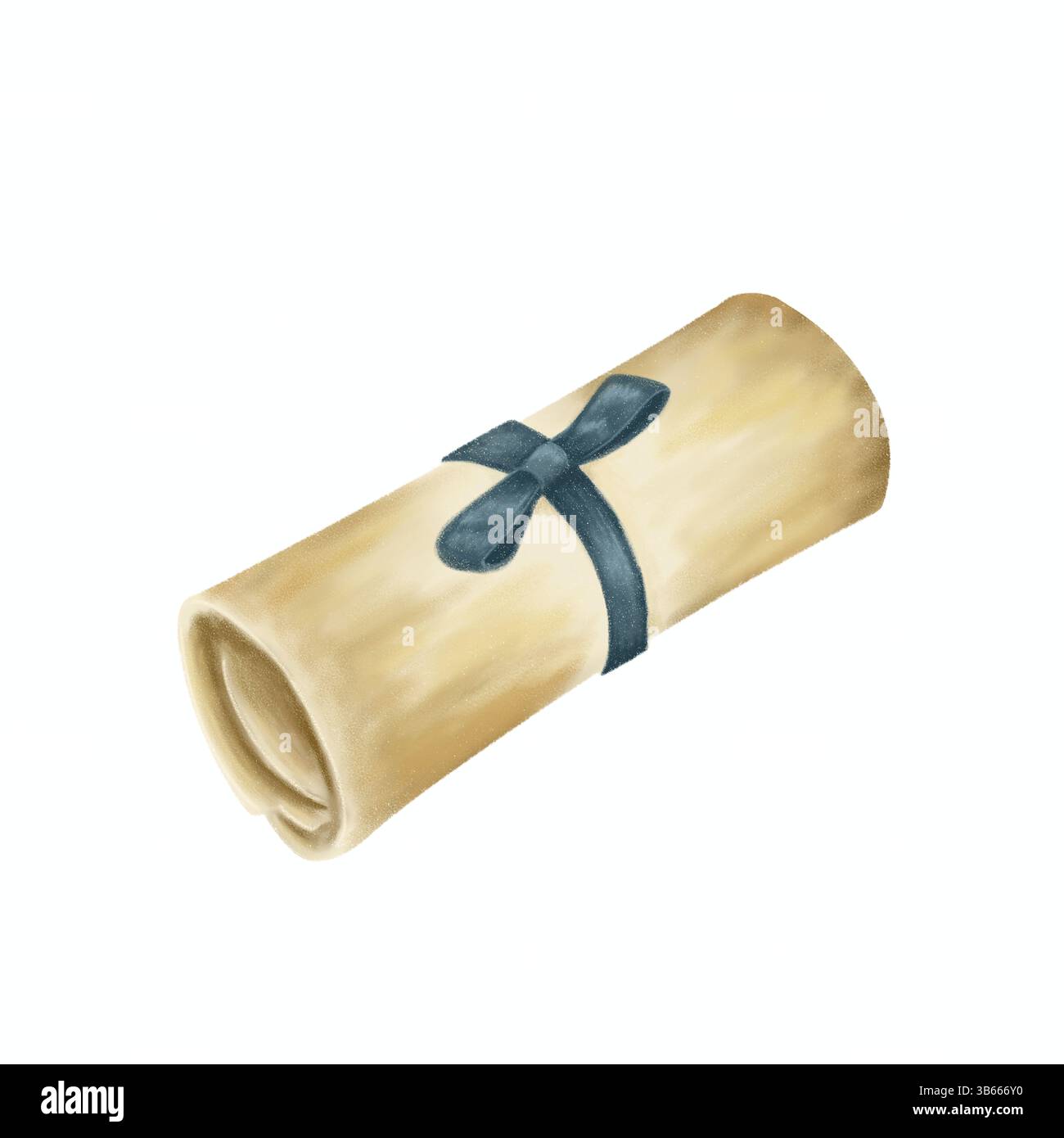 old scroll paper with ribbon illustration. Graduation element for ...