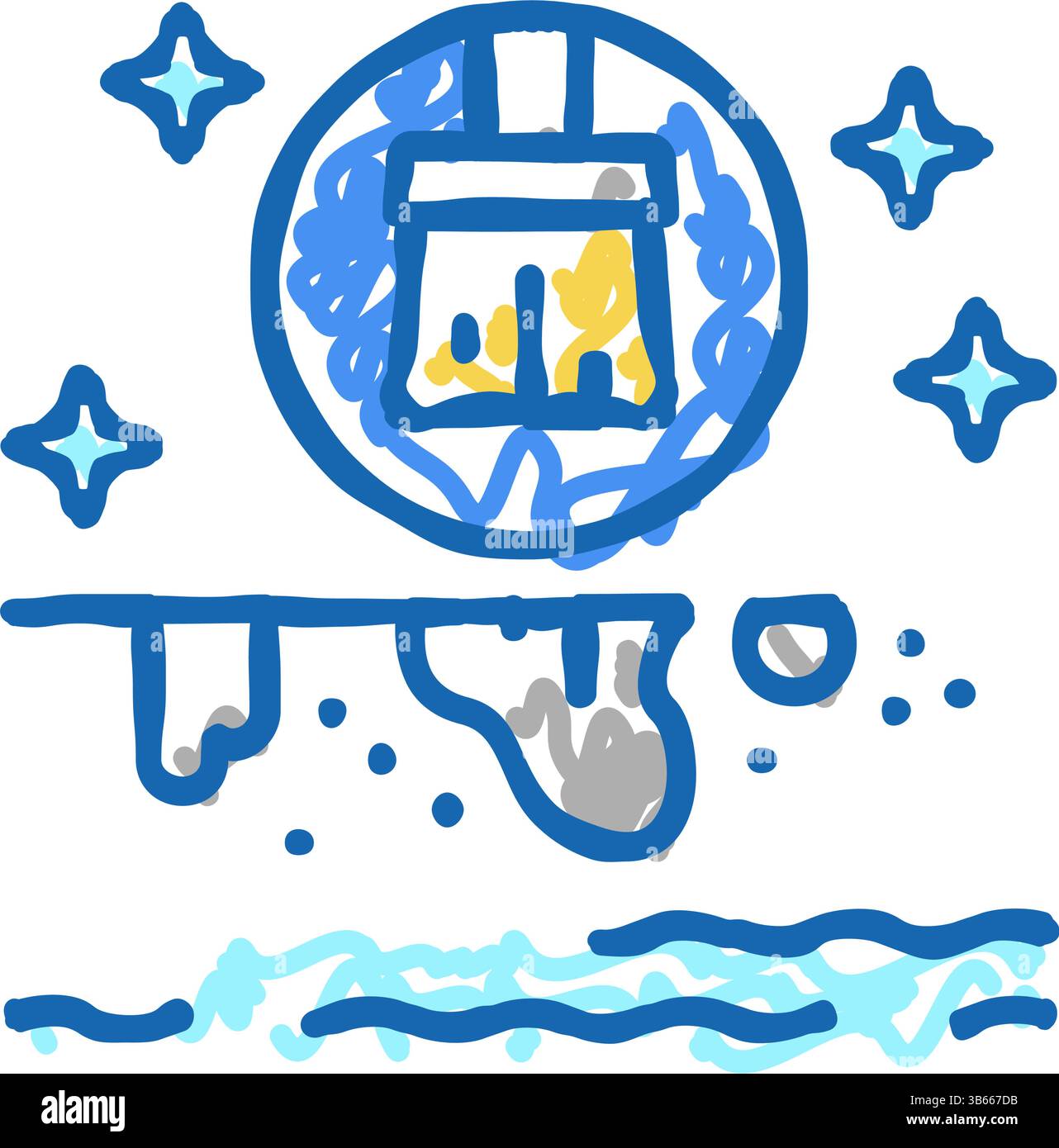 pool cleaning services icon doodle illustration Stock Vector Image ...