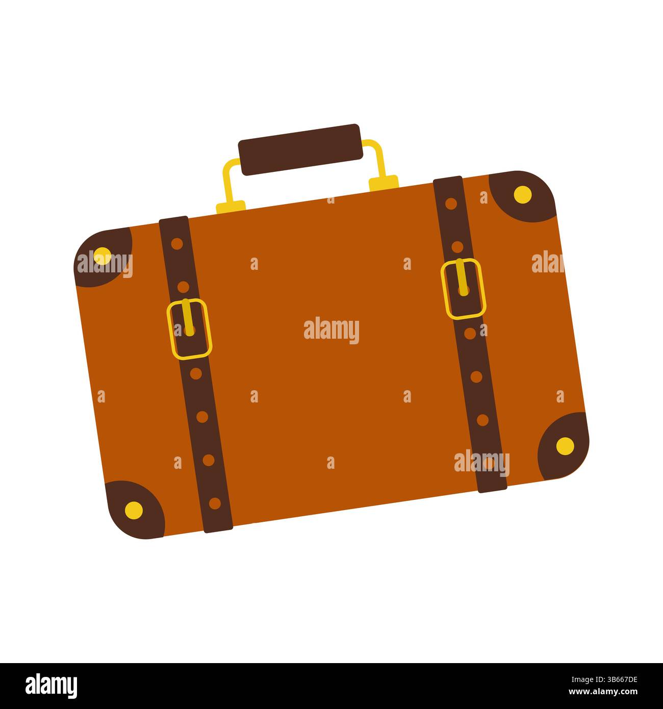 Vintage suitcase design with brown color and golden accents for travel ...