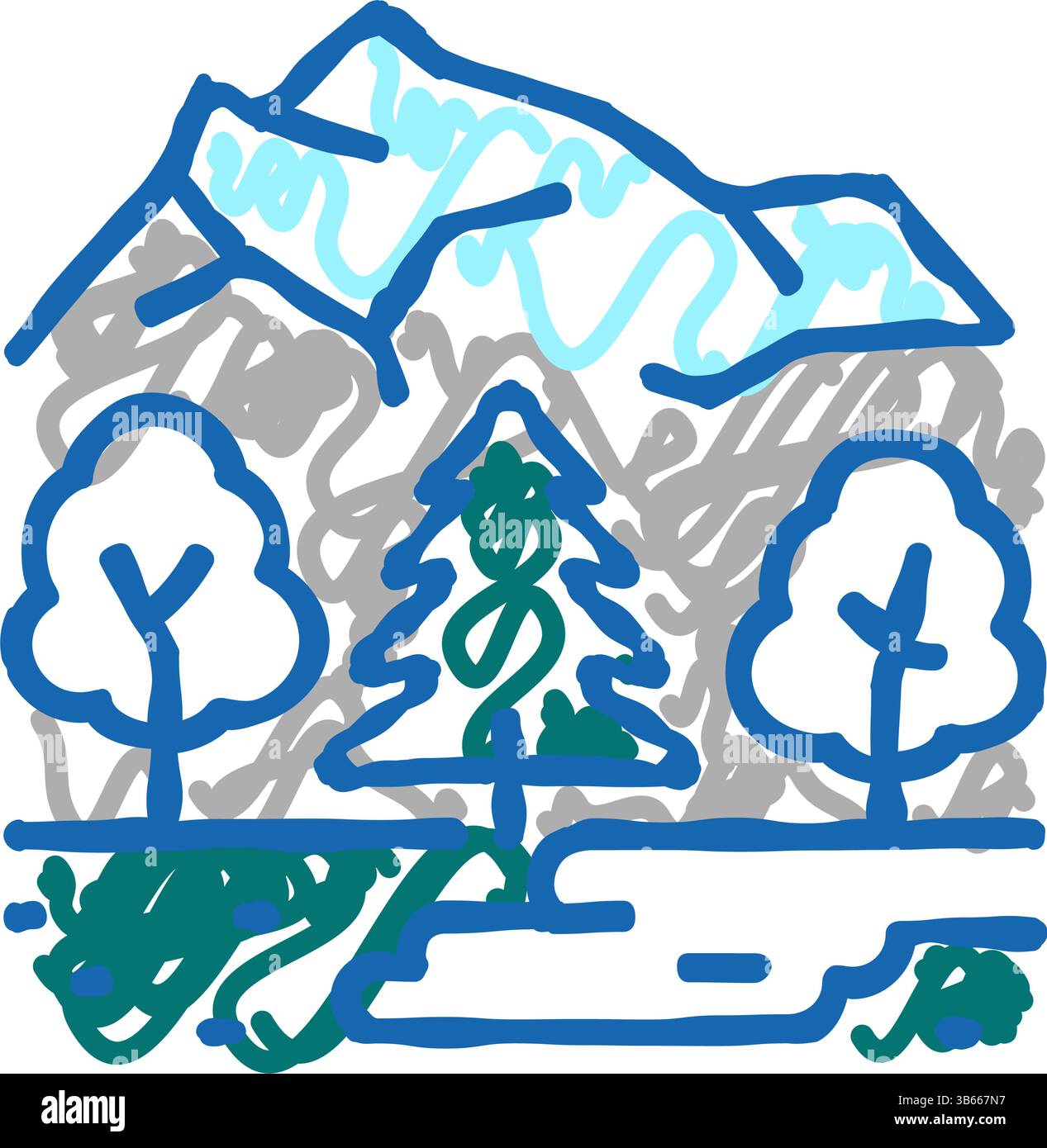 taiga landscape icon doodle illustration Stock Vector Image & Art - Alamy