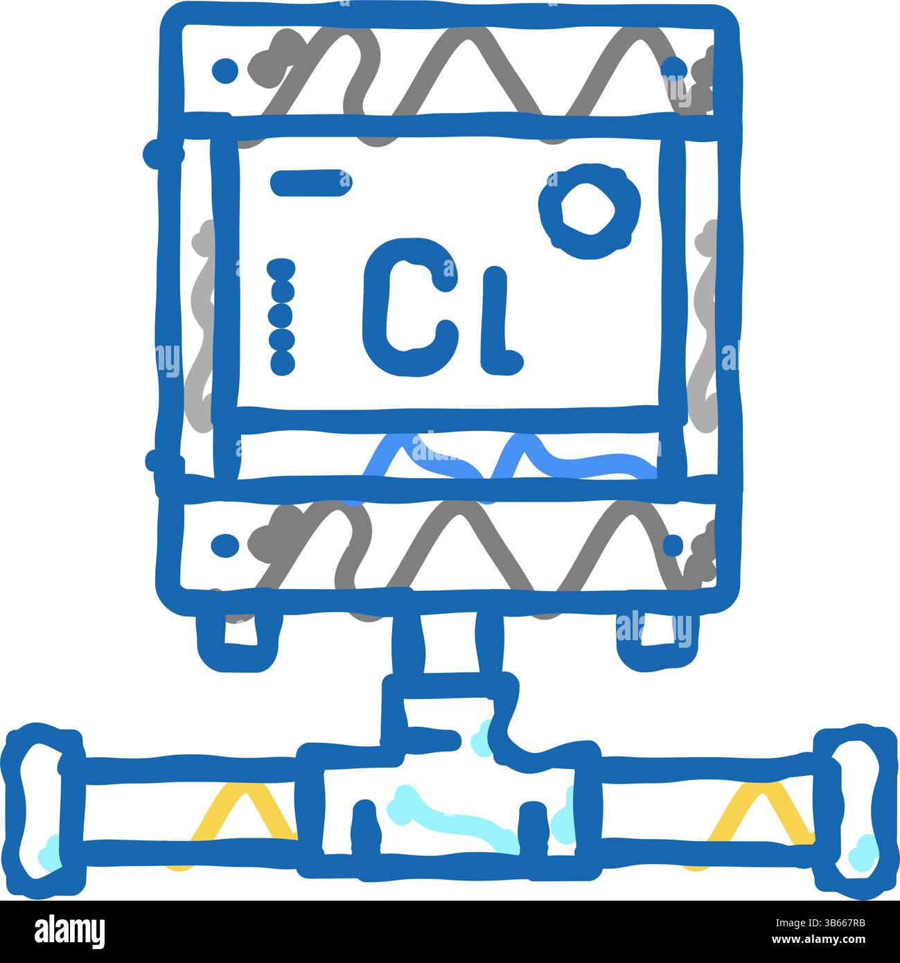 pool chlorine generator icon doodle illustration Stock Vector Image ...