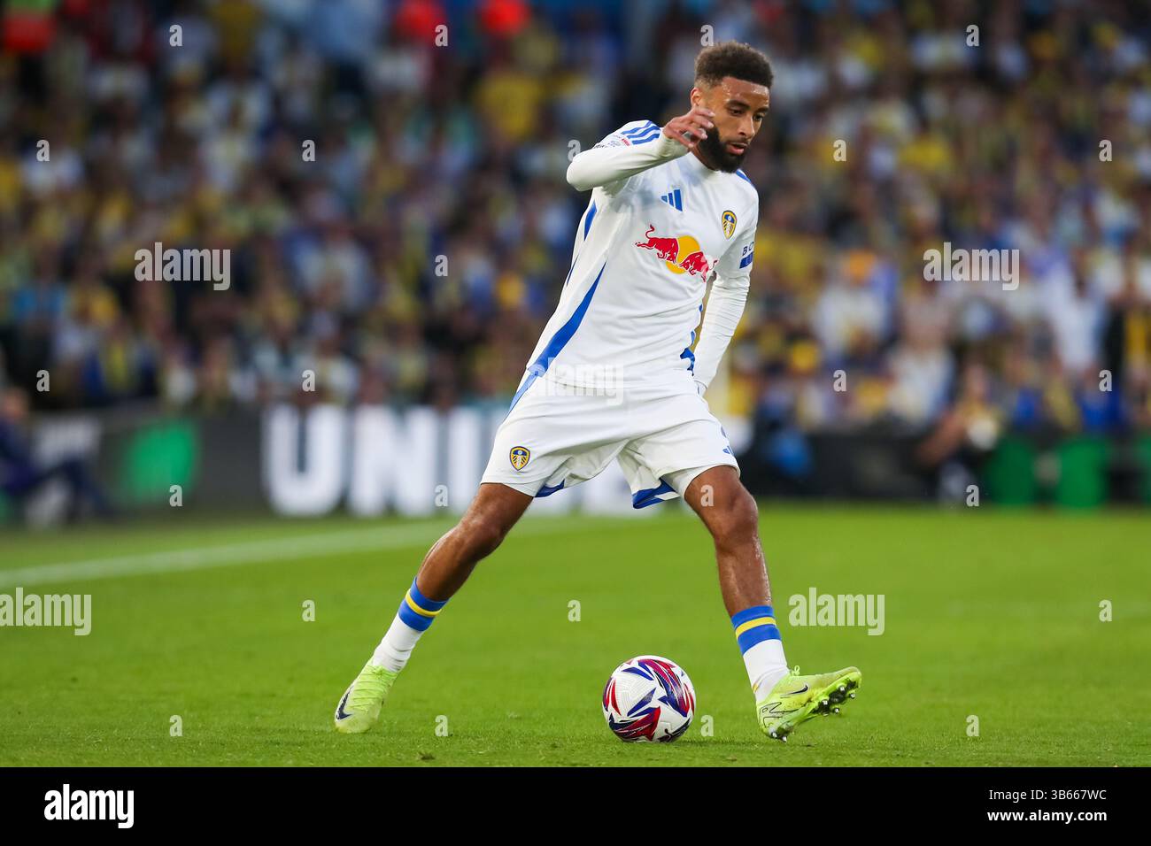 Leeds, UK. 28th Apr, 2025. Jayden Bogle of Leeds United during the ...