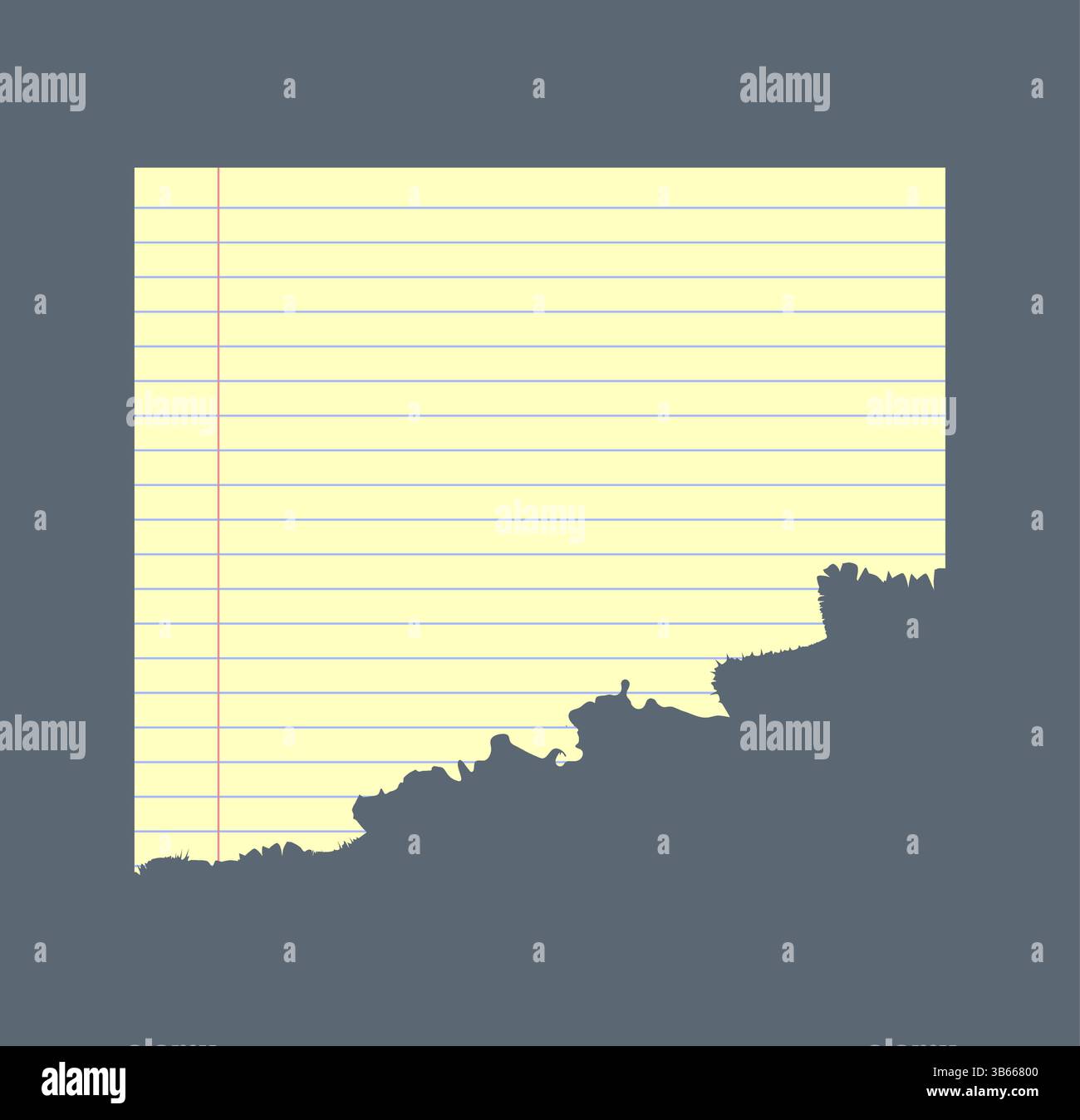 Legal yellow paper sheet of torn notepad with ruled line designs, ideal ...