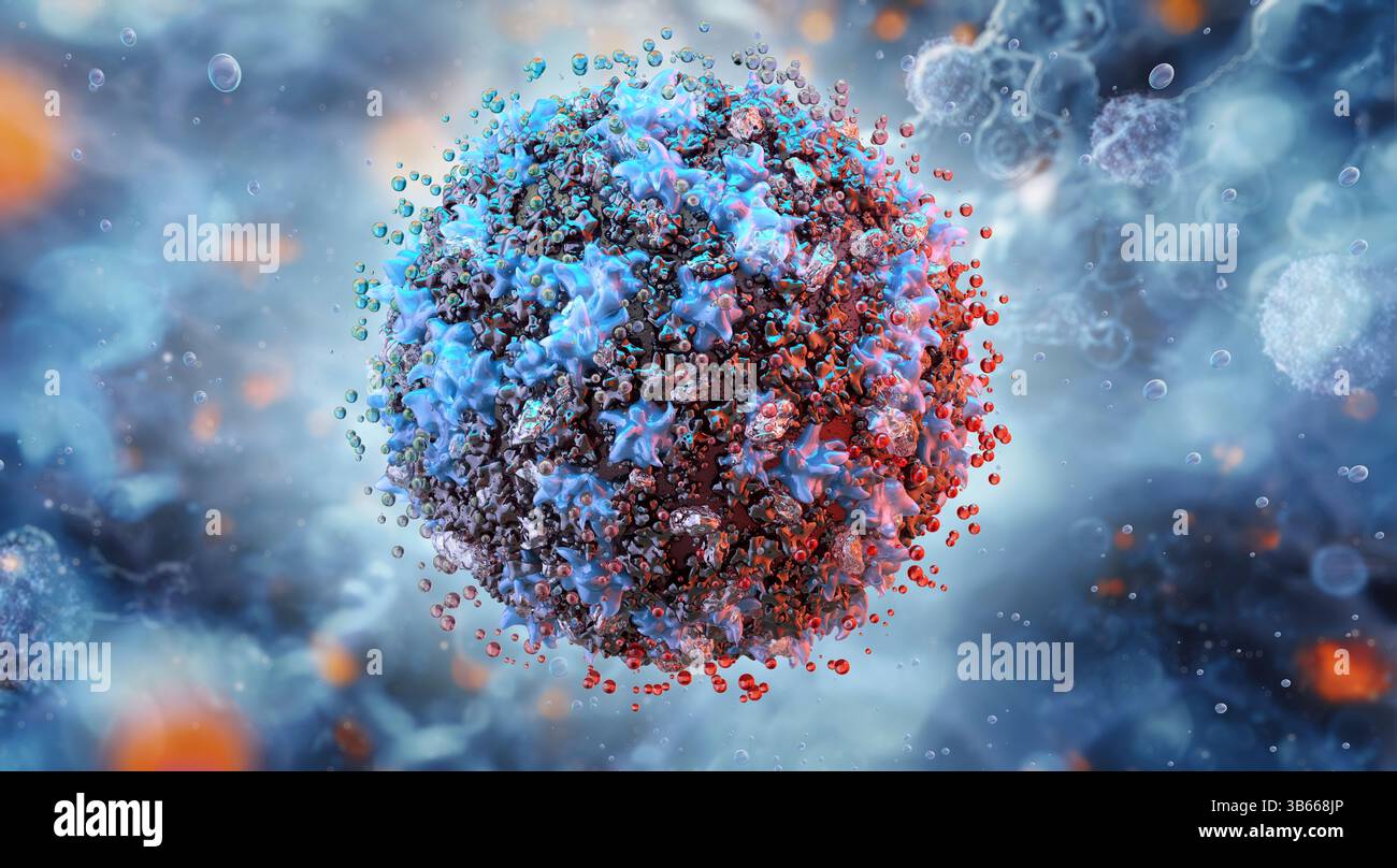 Illustration of a granuloma, a cluster of immune cells that forms ...