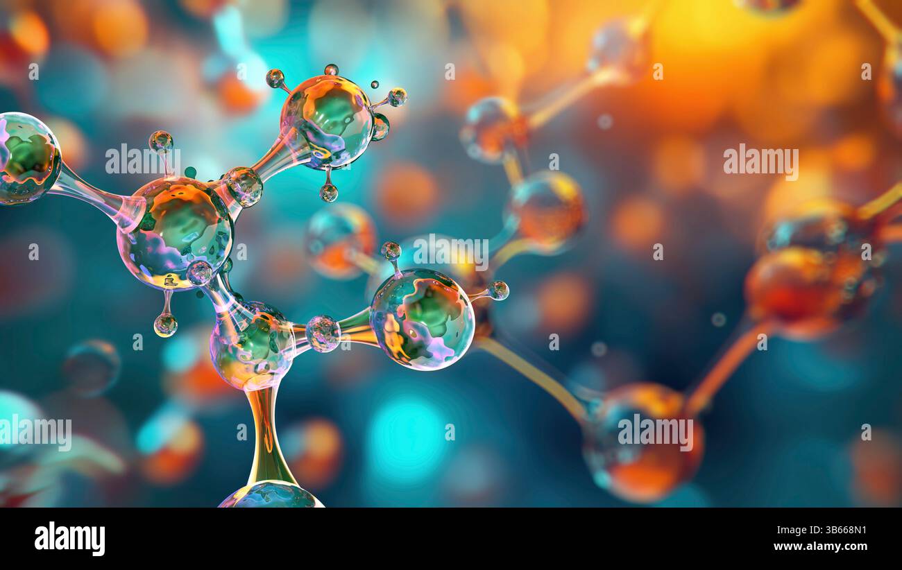 Illustration of molecules Stock Photo - Alamy