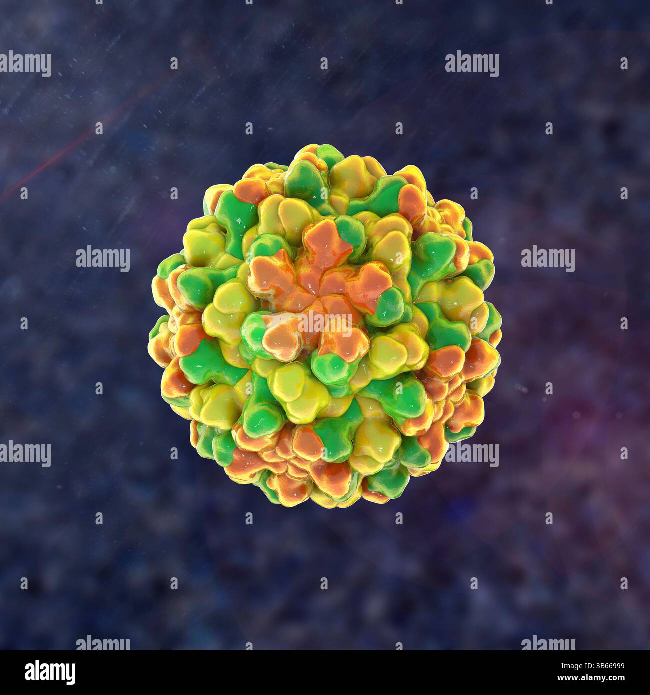 Illustration of tomato bushy stunt viruses. These plant pathogens cause ...