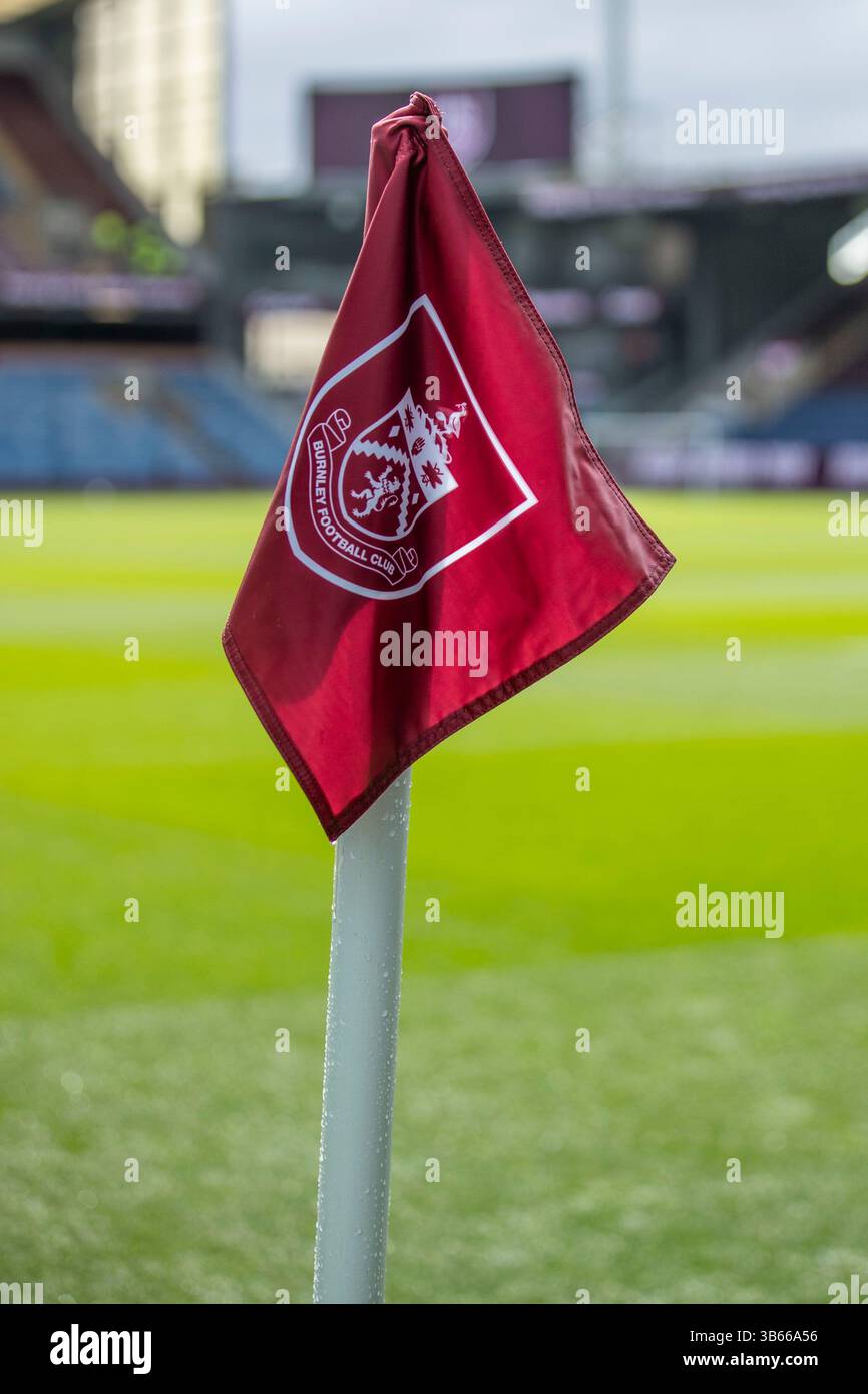 Turf Moor stadium, corner flag during the Sky Bet Championship match ...