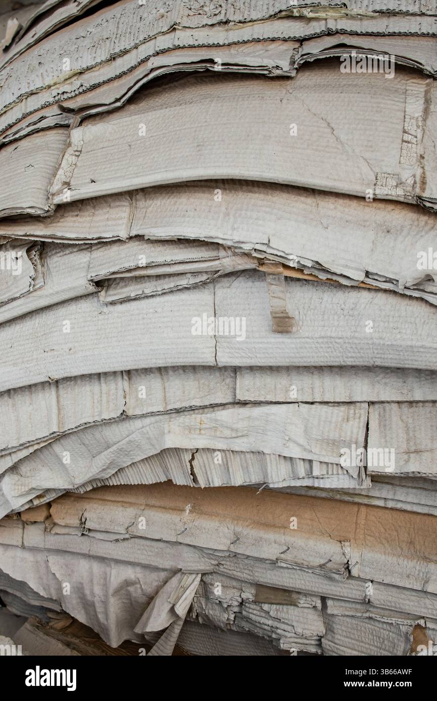 Waste cardboard pile outside , garbage recycle concept Stock Photo - Alamy