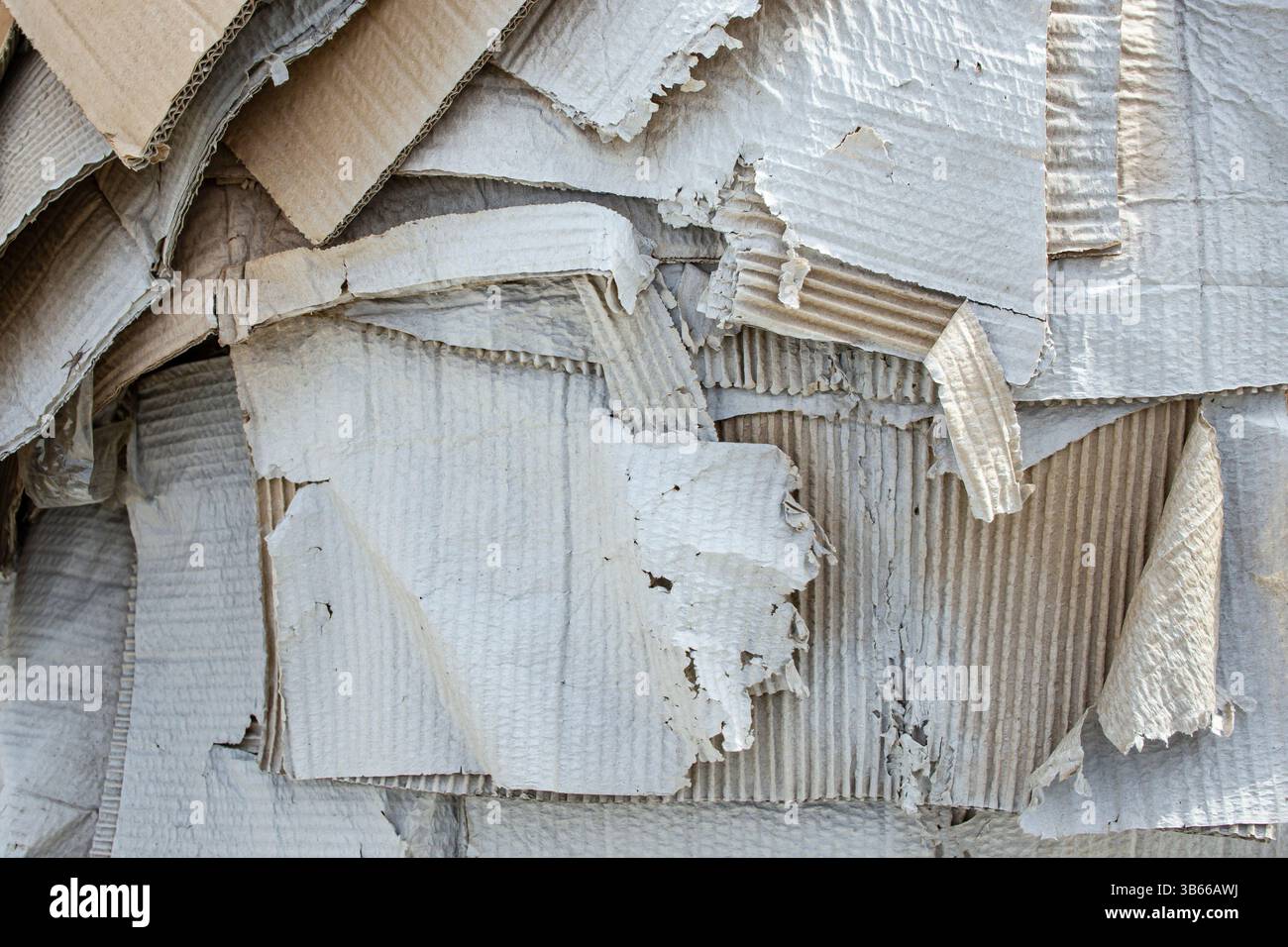 Waste cardboard pile outside , garbage recycle concept Stock Photo - Alamy