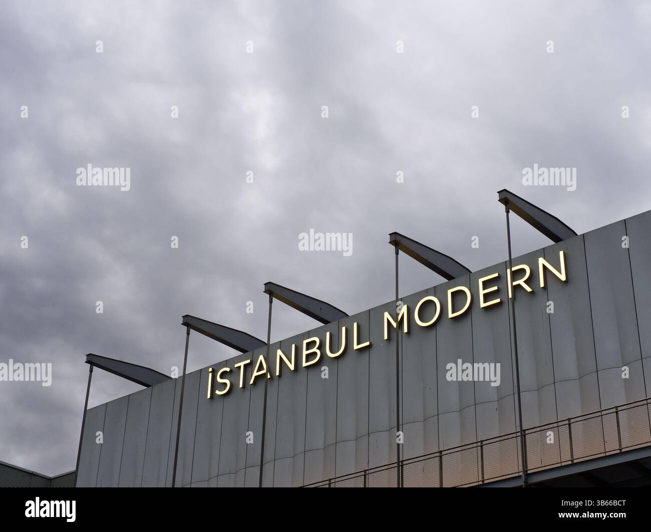 Istanbul, Turkey - May 3, 2024: Illuminated 'Istanbul Modern' sign on ...