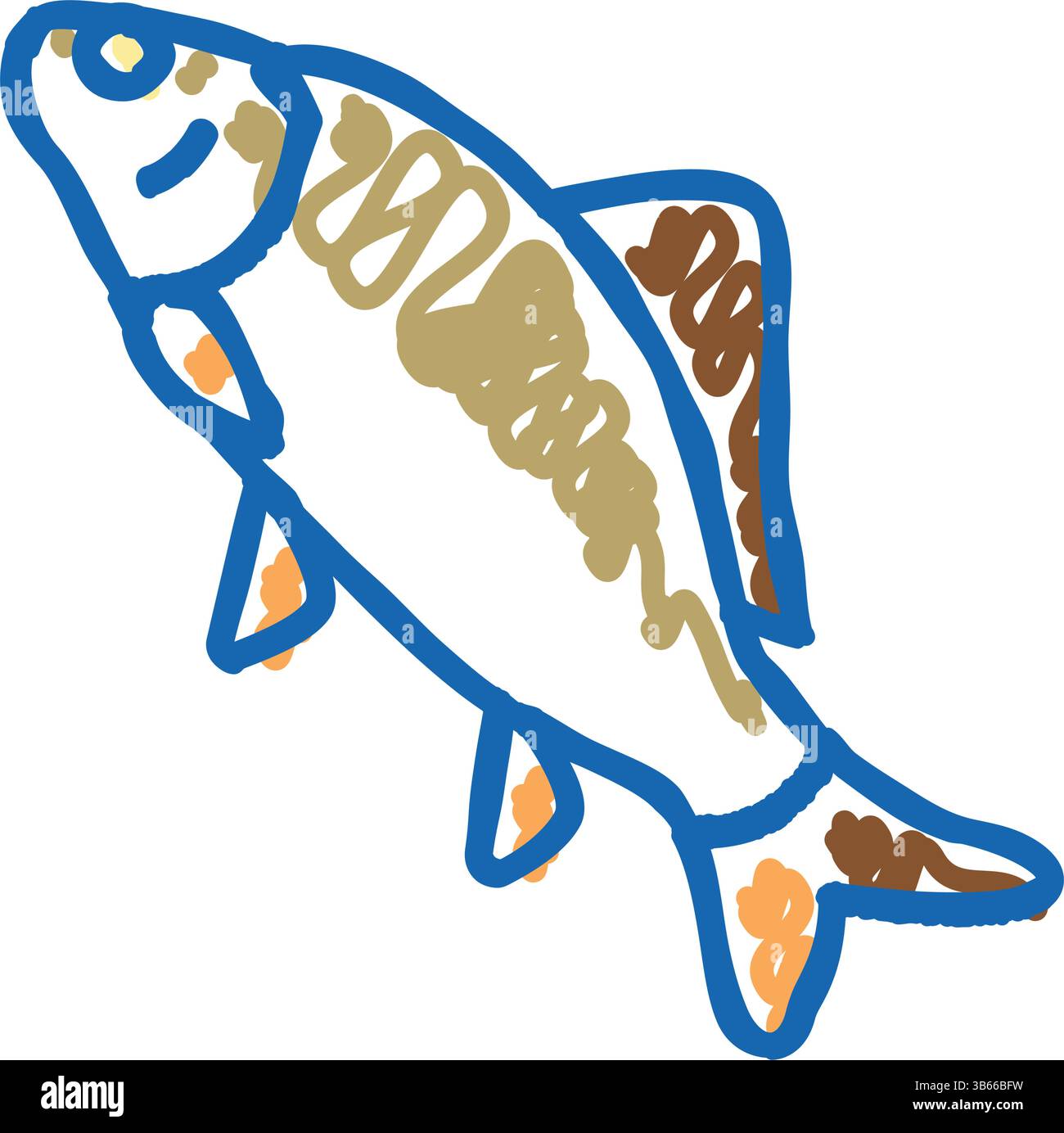 crucian carp icon doodle illustration Stock Vector Image & Art - Alamy