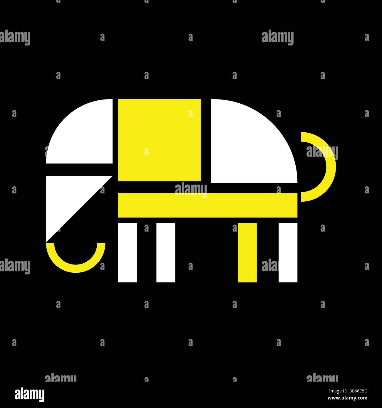Geometric Elephant Vector Art: Minimalistic Polygonal Illustration ...