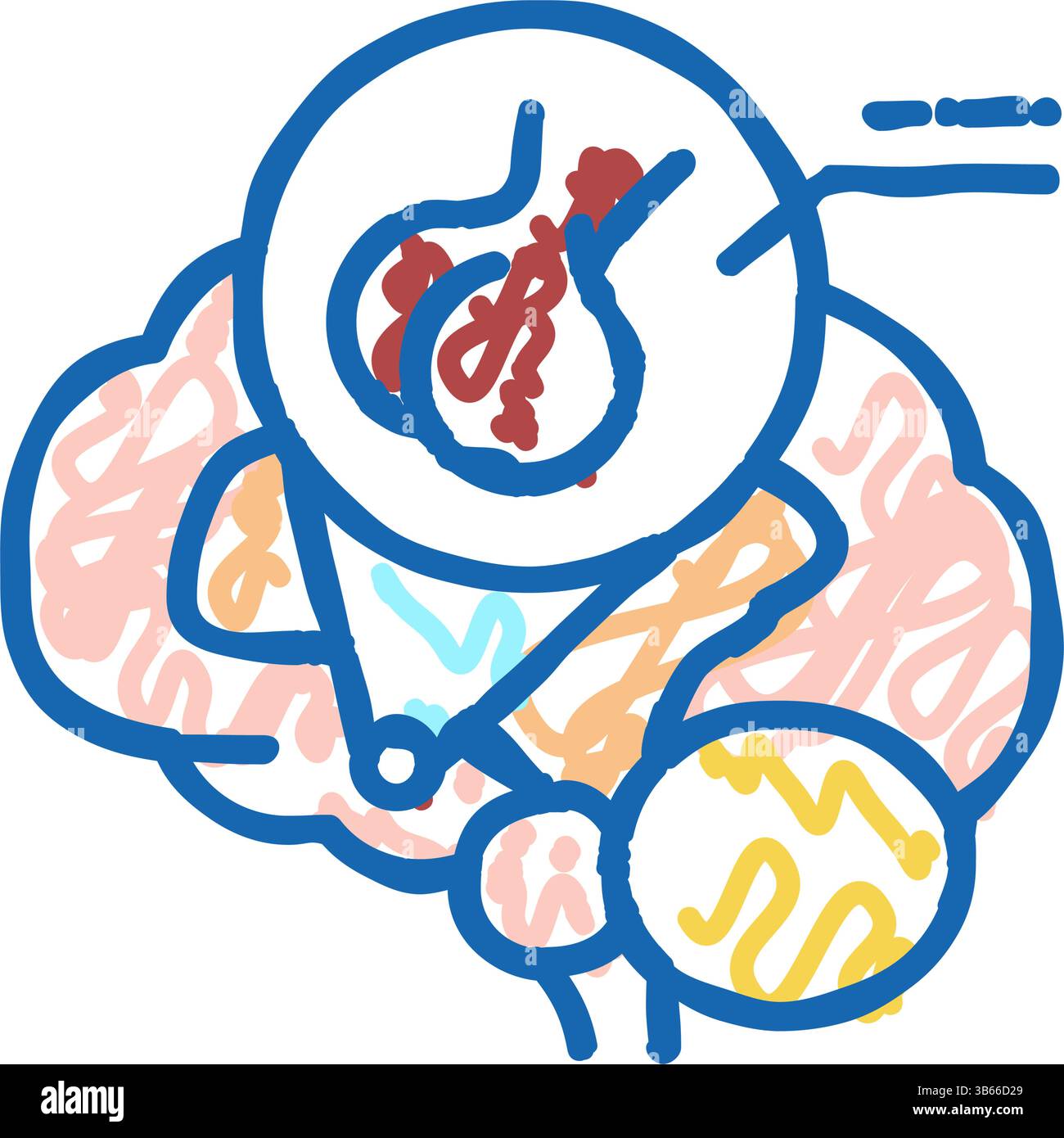 pituitary gland endocrinology icon doodle illustration Stock Vector ...